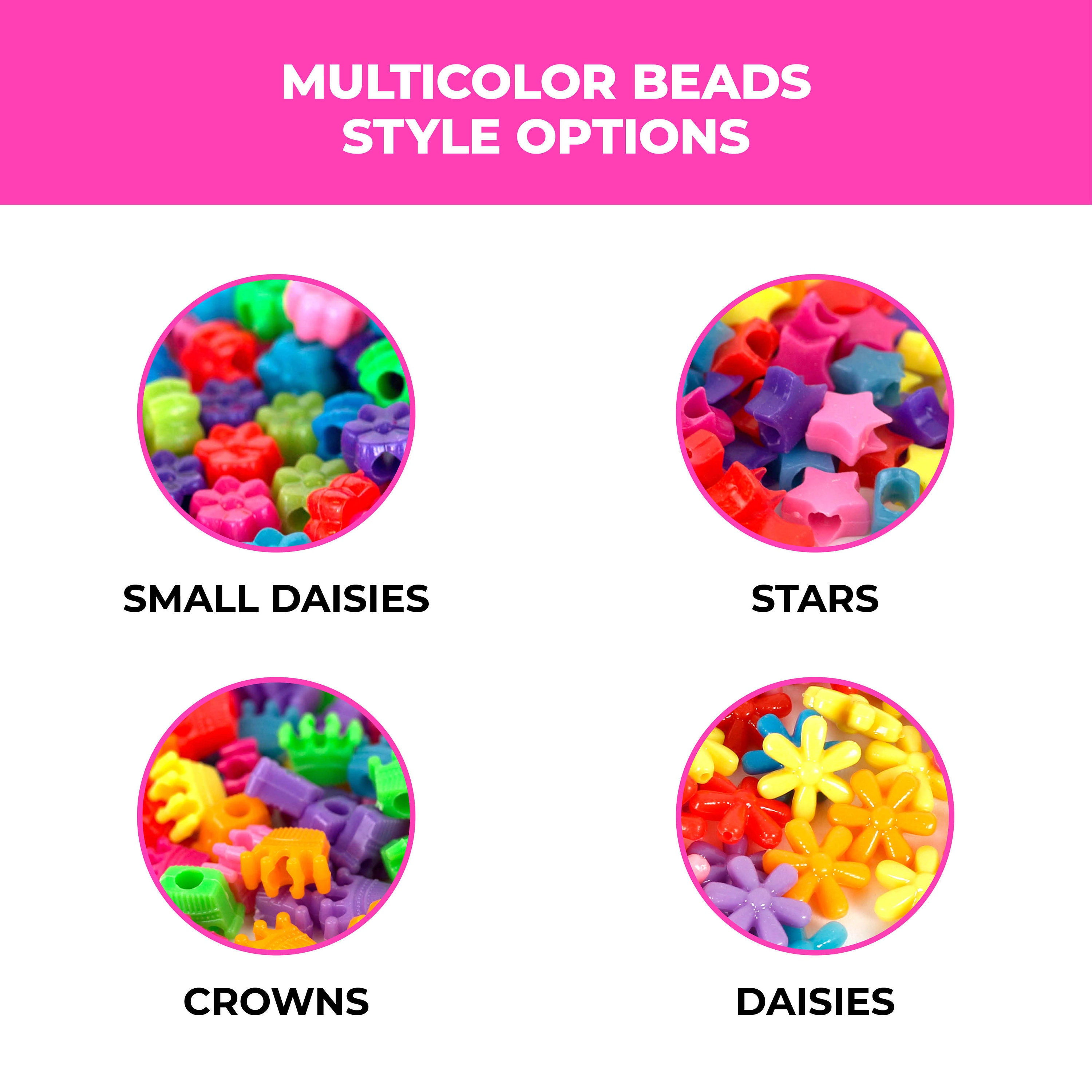 Multicolor Star, Rave King Crown or Daisy Flower - 4 Pattern Options ...