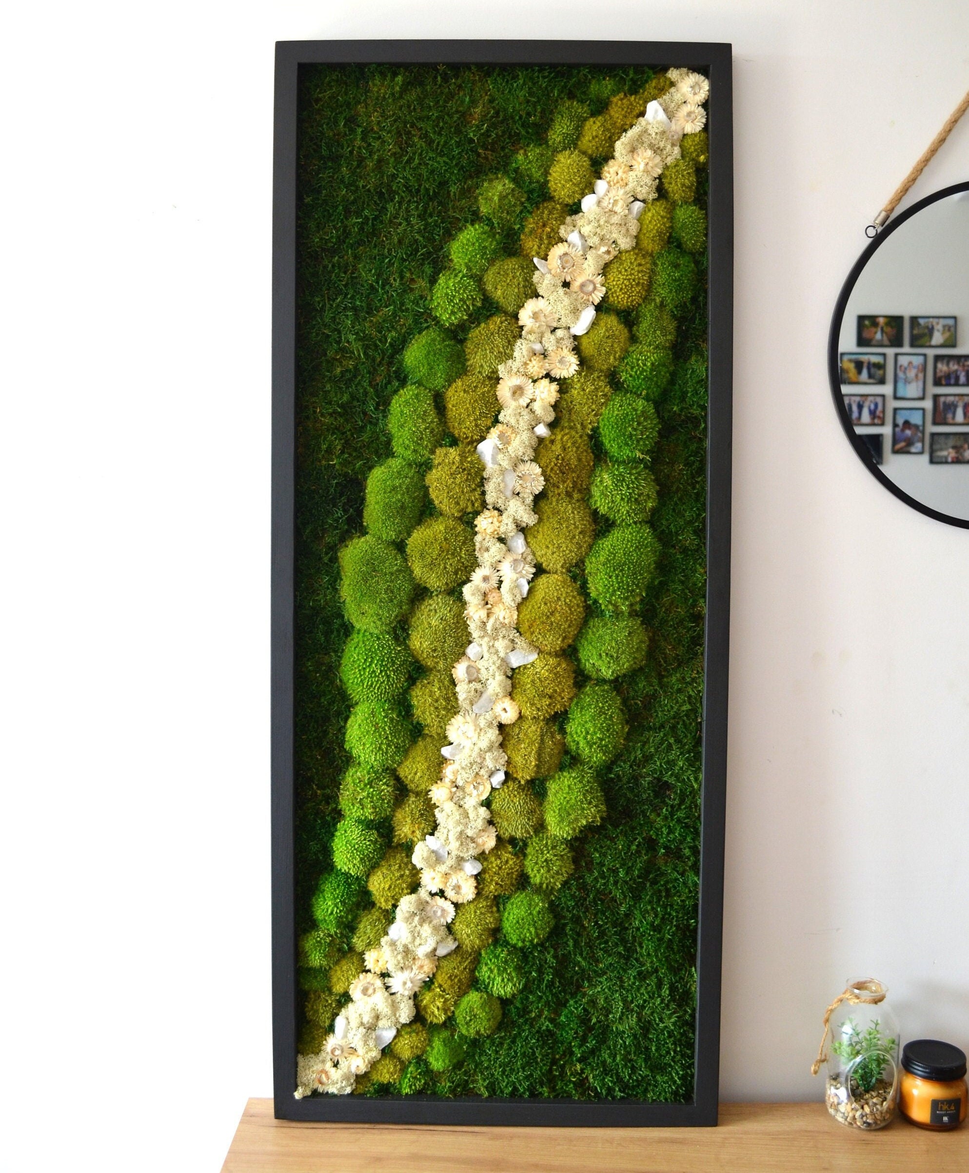 Angel River Wall Art Preserved Moss Lighted Moss Wall - Etsy