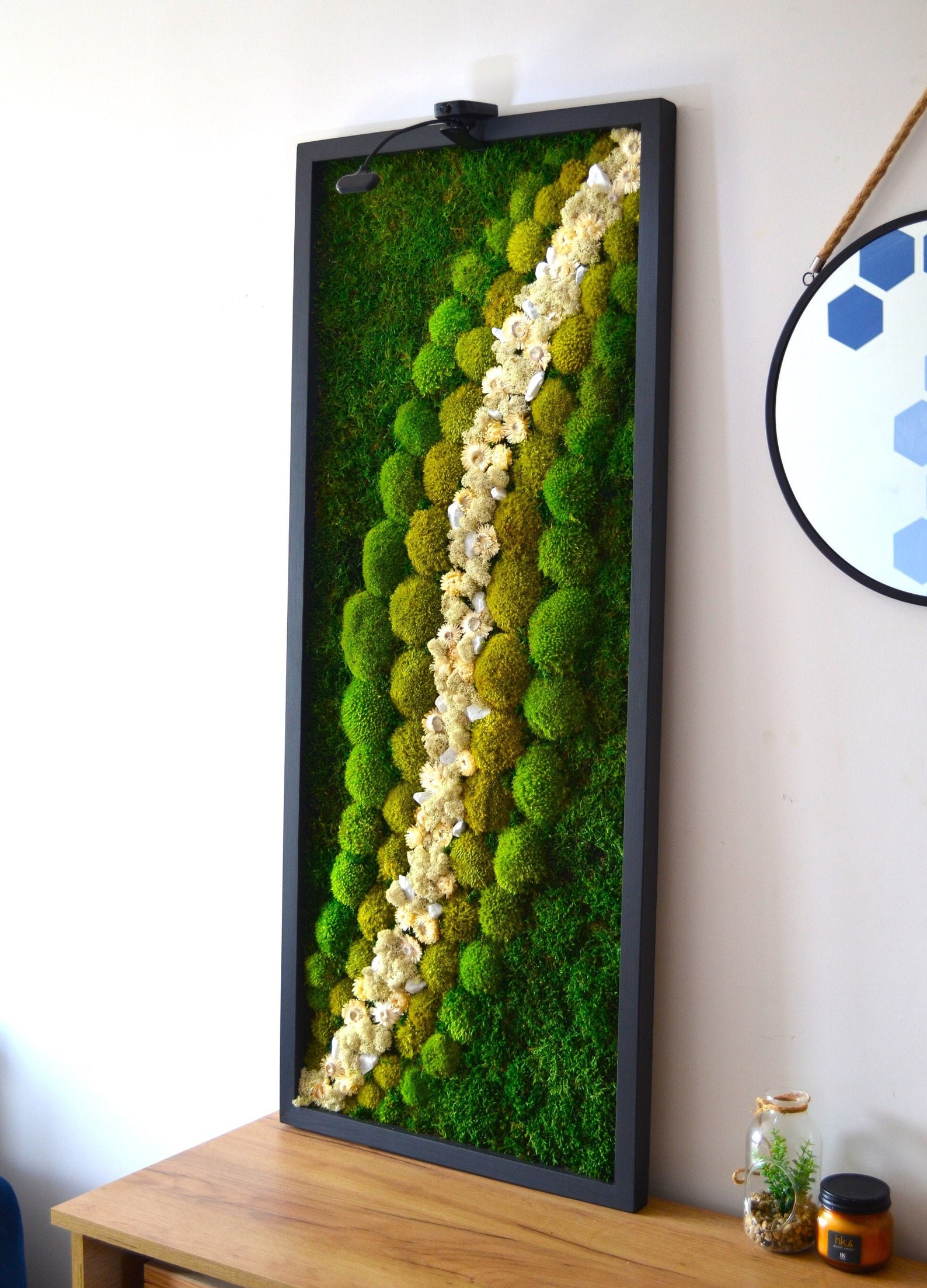 Angel River Wall Art Preserved Moss Lighted Moss Wall - Etsy