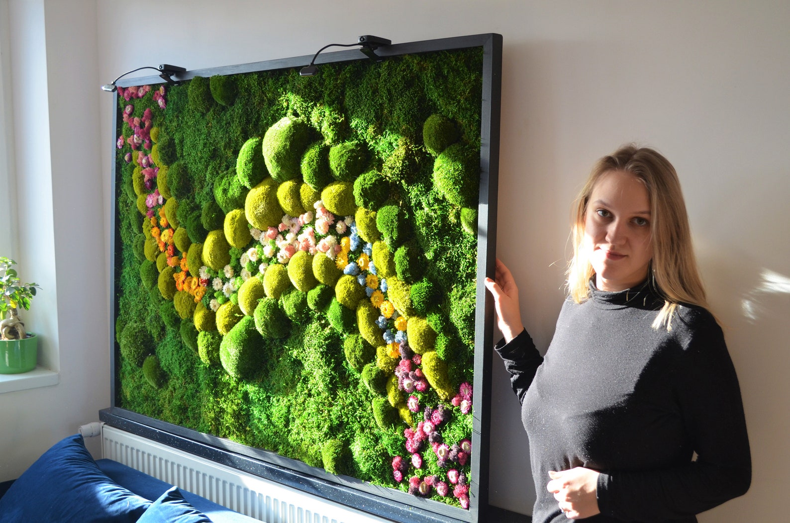 Amazing Moss Art. Lighted Moss Wall Beautiful Preserved Moss Artwork's ...