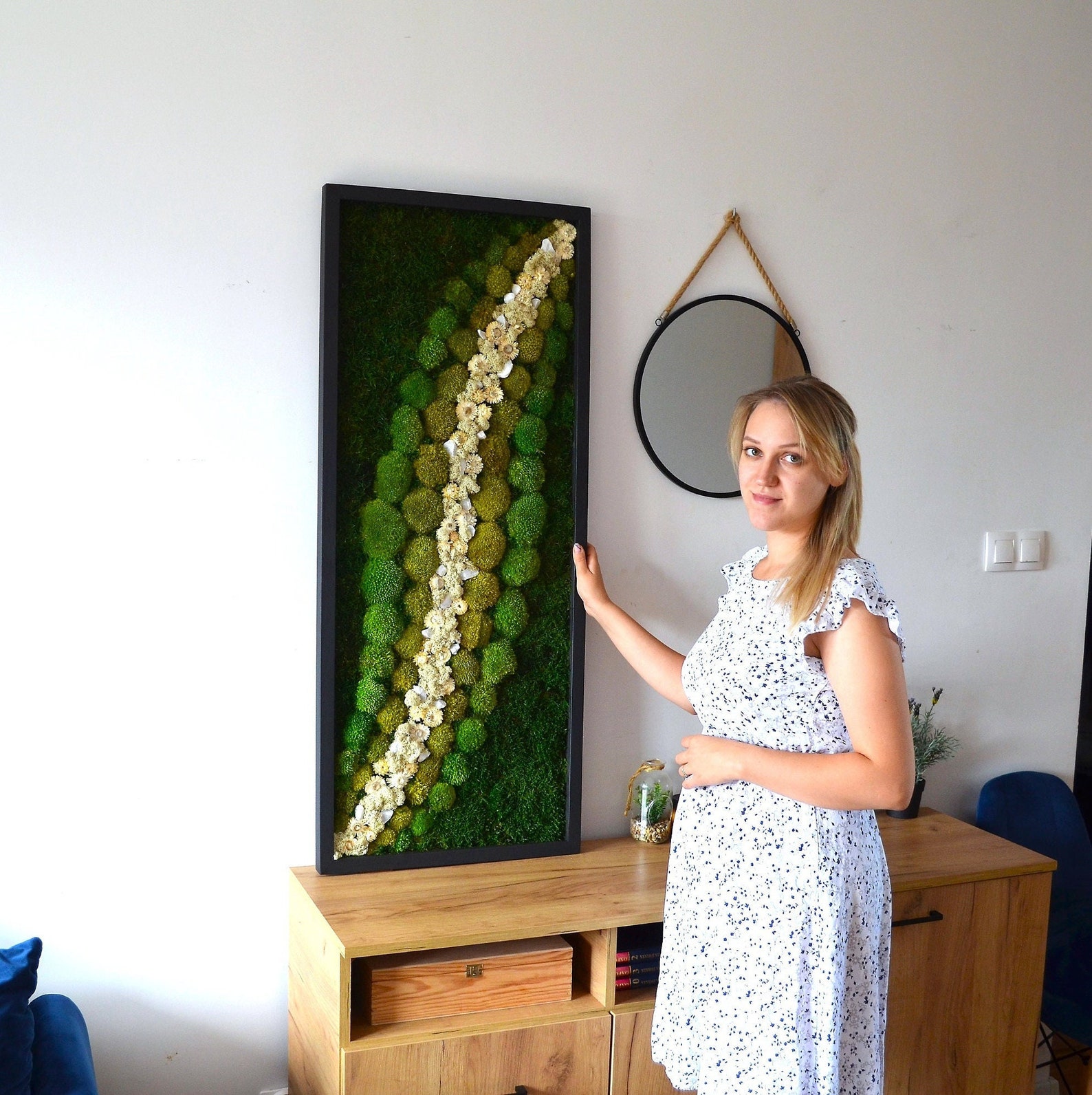 Angel River Wall Art Preserved Moss Lighted Moss Wall - Etsy