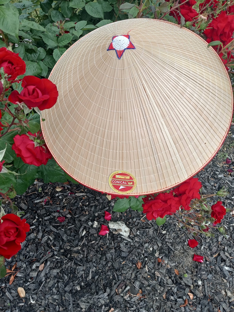 Sun Hat Garden Top Plant Bamboo Cap Conical Farm Rice Asian Gardener ...