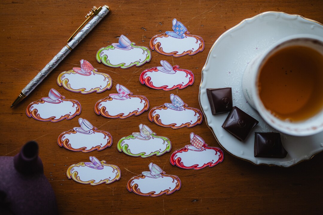 Blank Tea Labels, Matte Vinyl Stickers, Tea Label Stickers, Tea Theme ...