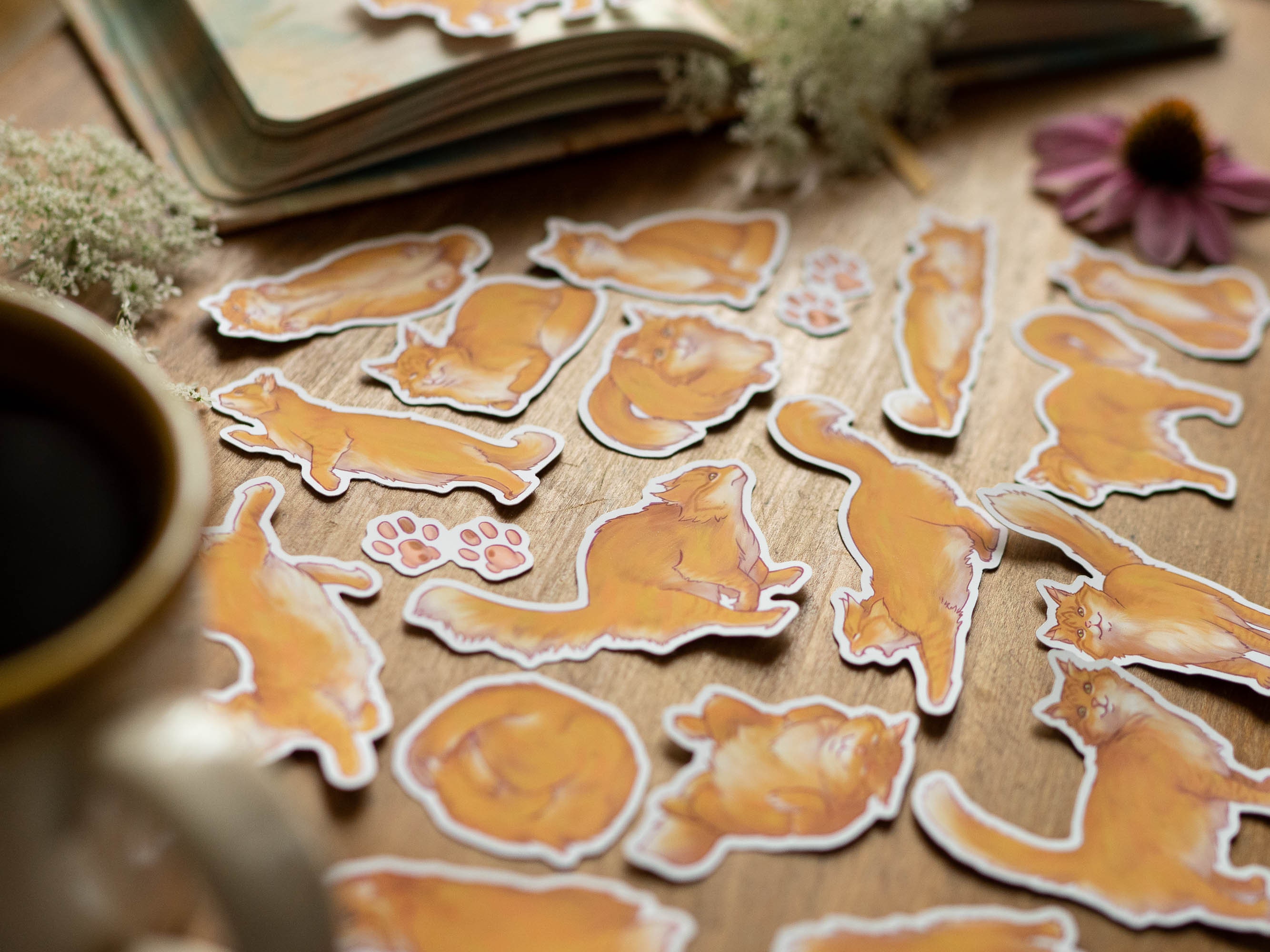20 Fluffy Cat Stickers Cute Cat Stickers Cat Planner - Etsy