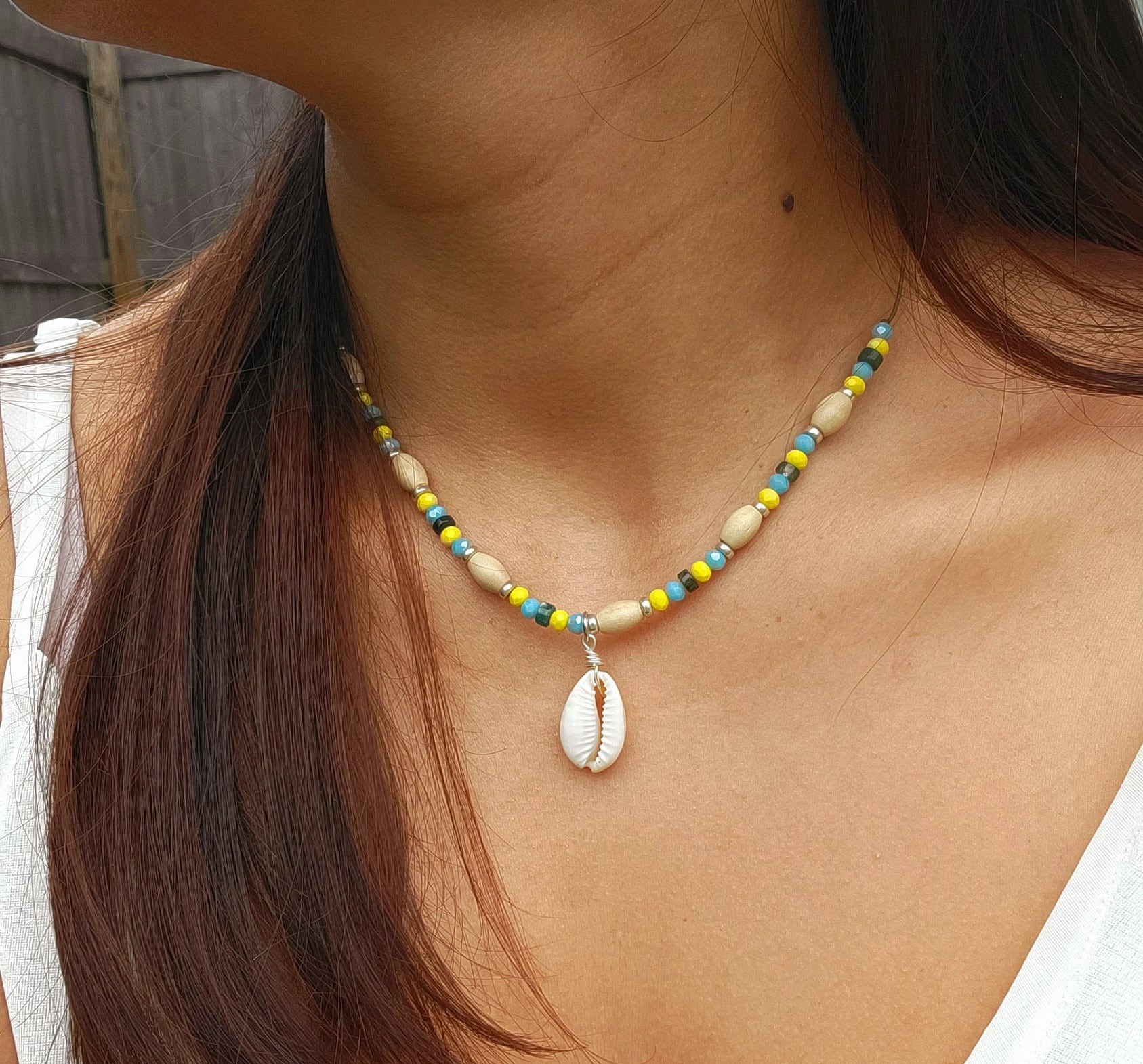 Seashell Beachy Summer Tropical Beaded Dainty Choker Necklace ...