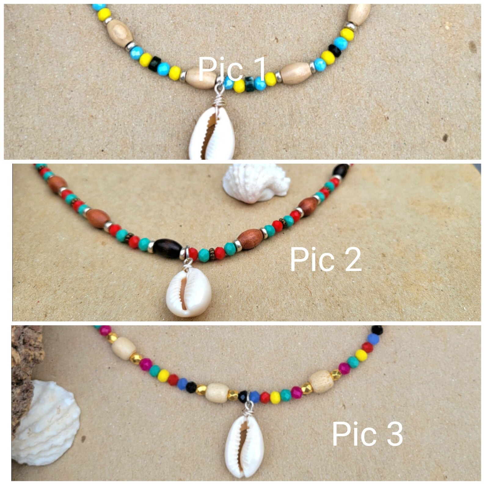 Seashell Beachy Summer Tropical Beaded Dainty Choker Necklace ...
