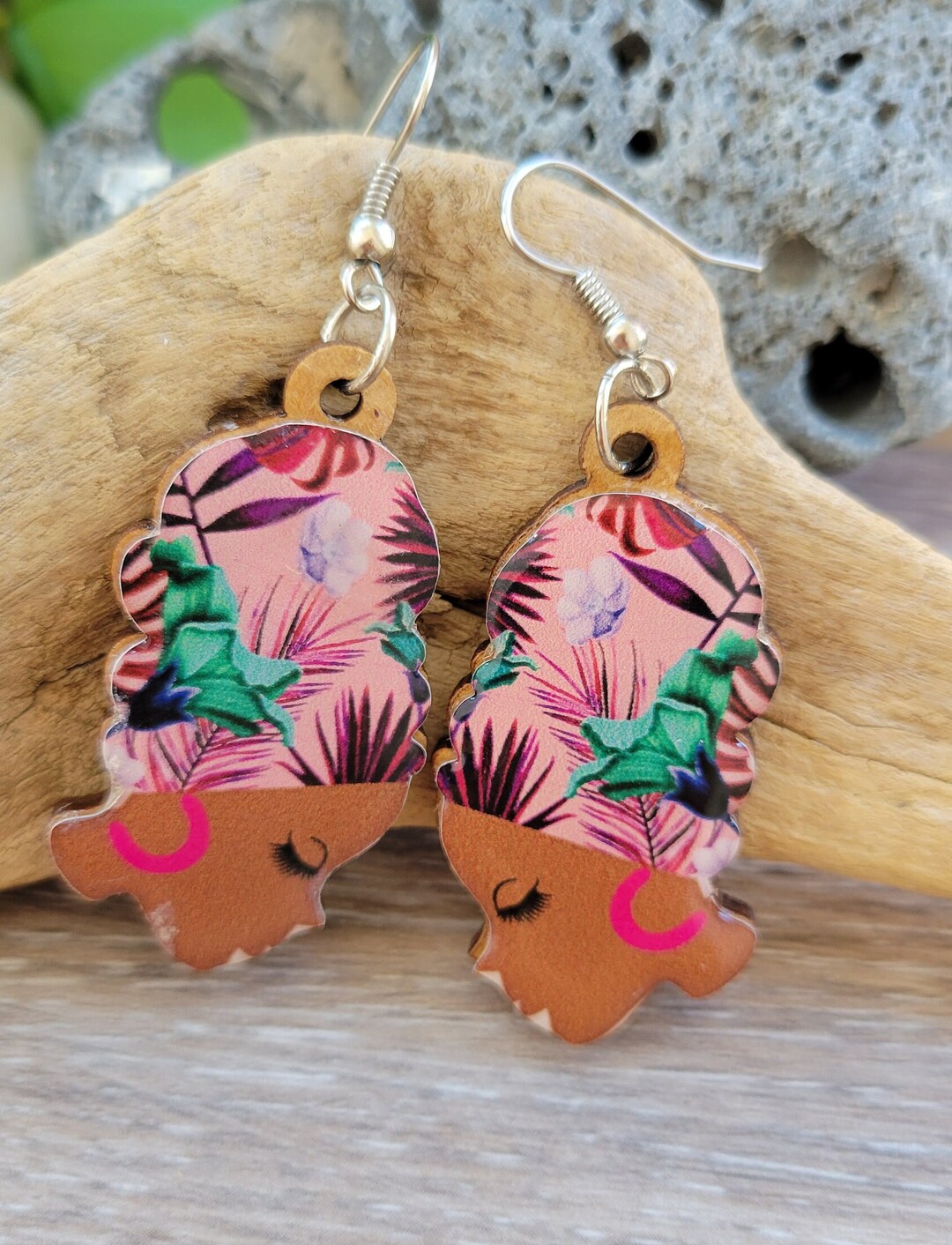 Afro African Puff Statement Colorful Earrings Dangle/afrocentric ...