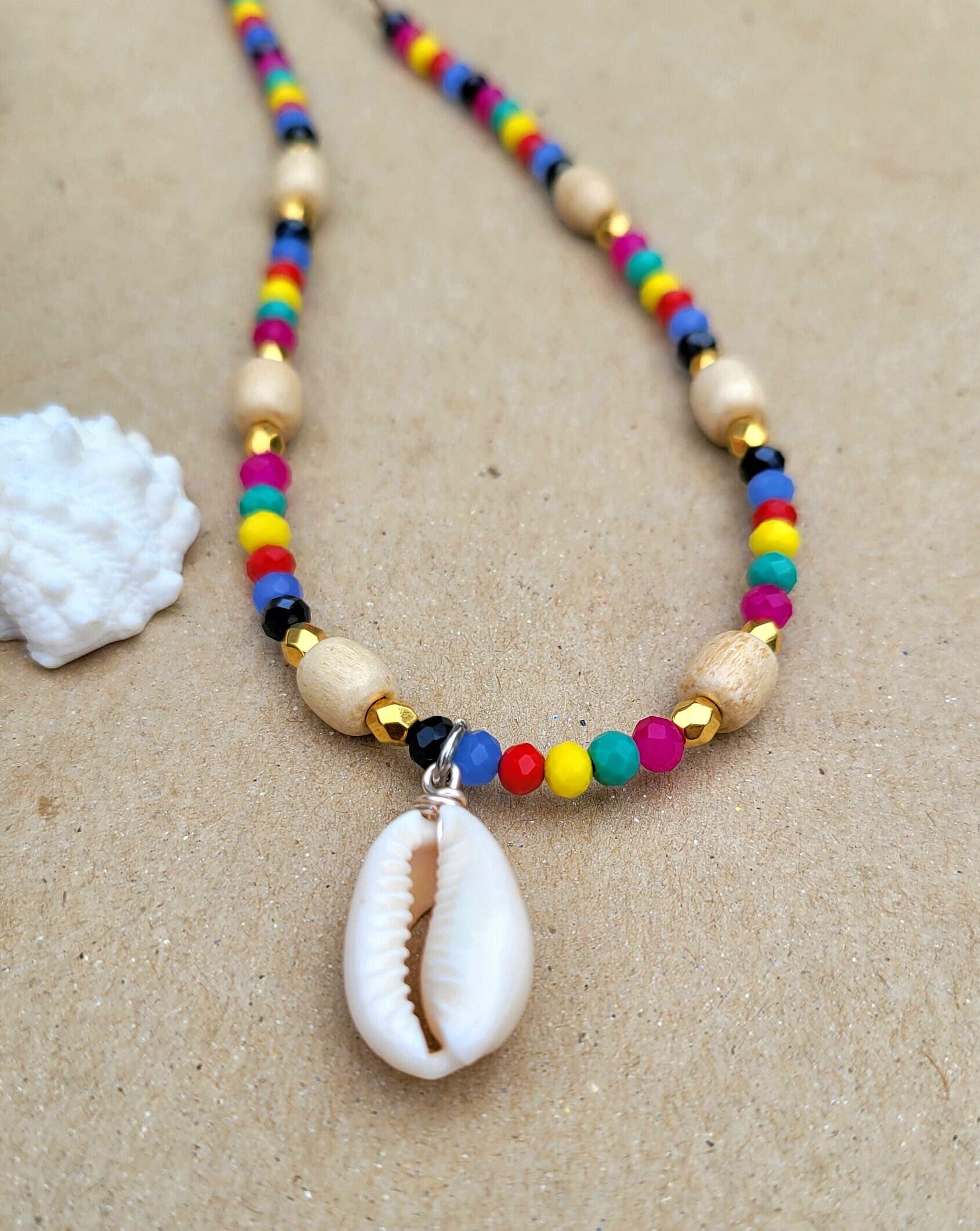 Seashell Beachy Summer Tropical Beaded Dainty Choker Necklace ...