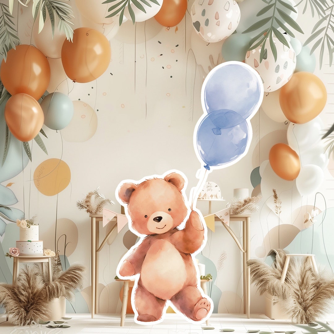 BEAR Baby Big Decor Cutout Party Props, Cute Bear Birthday Standee ...
