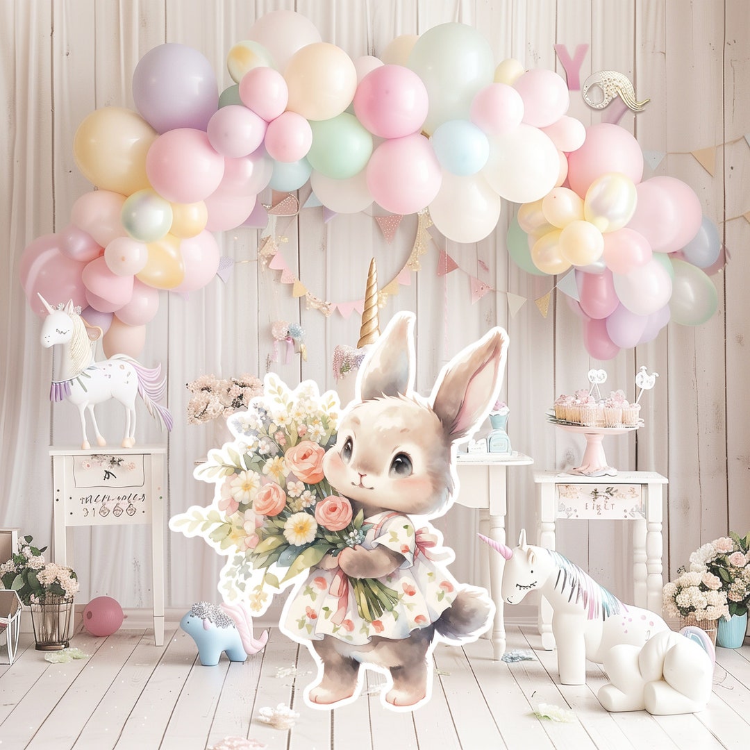 Bunny Baby Big Decor Cutout Party Props, Cute Rabbit Birthday Standee ...