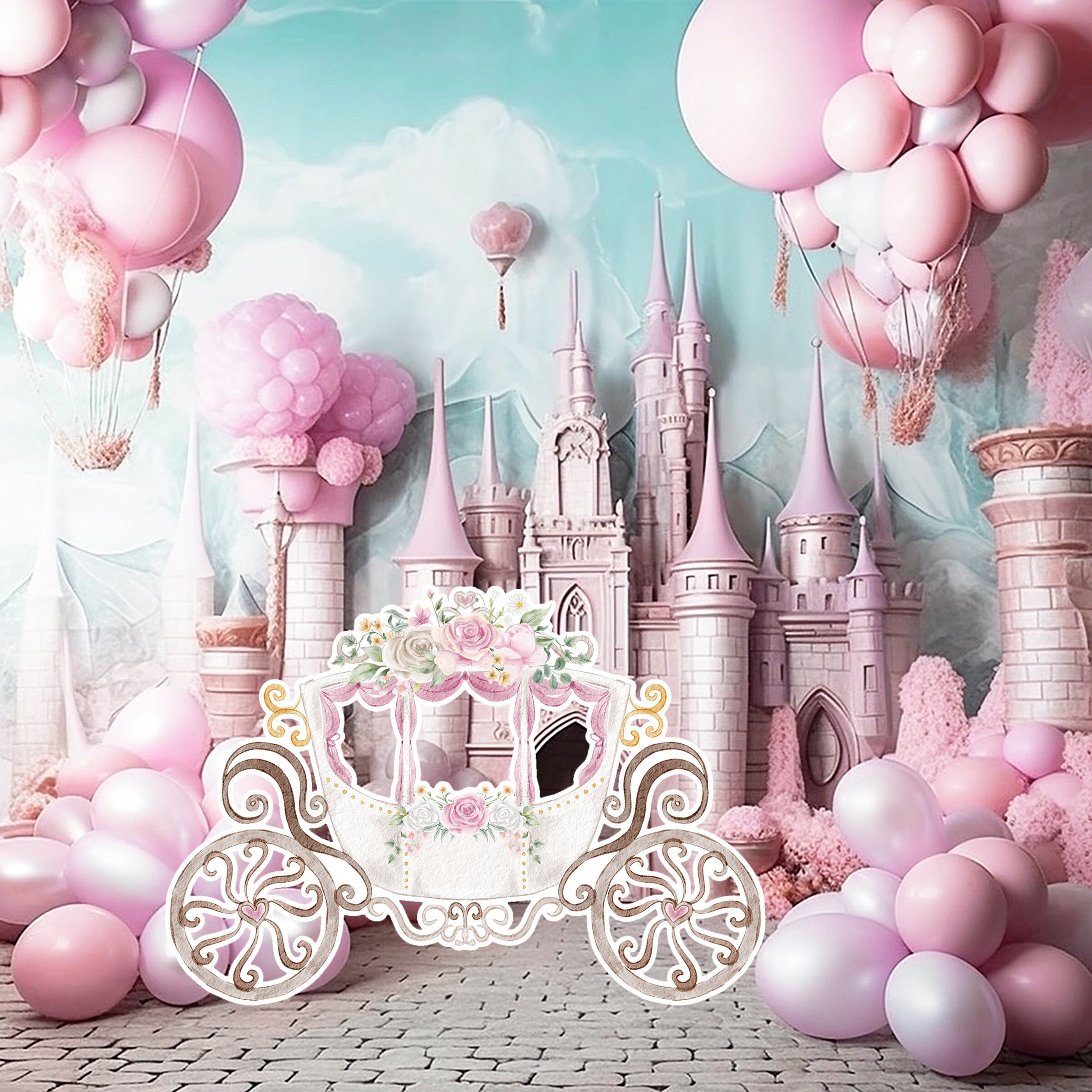 Princess Big Decor Cutout, Baby Girl Birthday Standee, Whimsical Floral ...