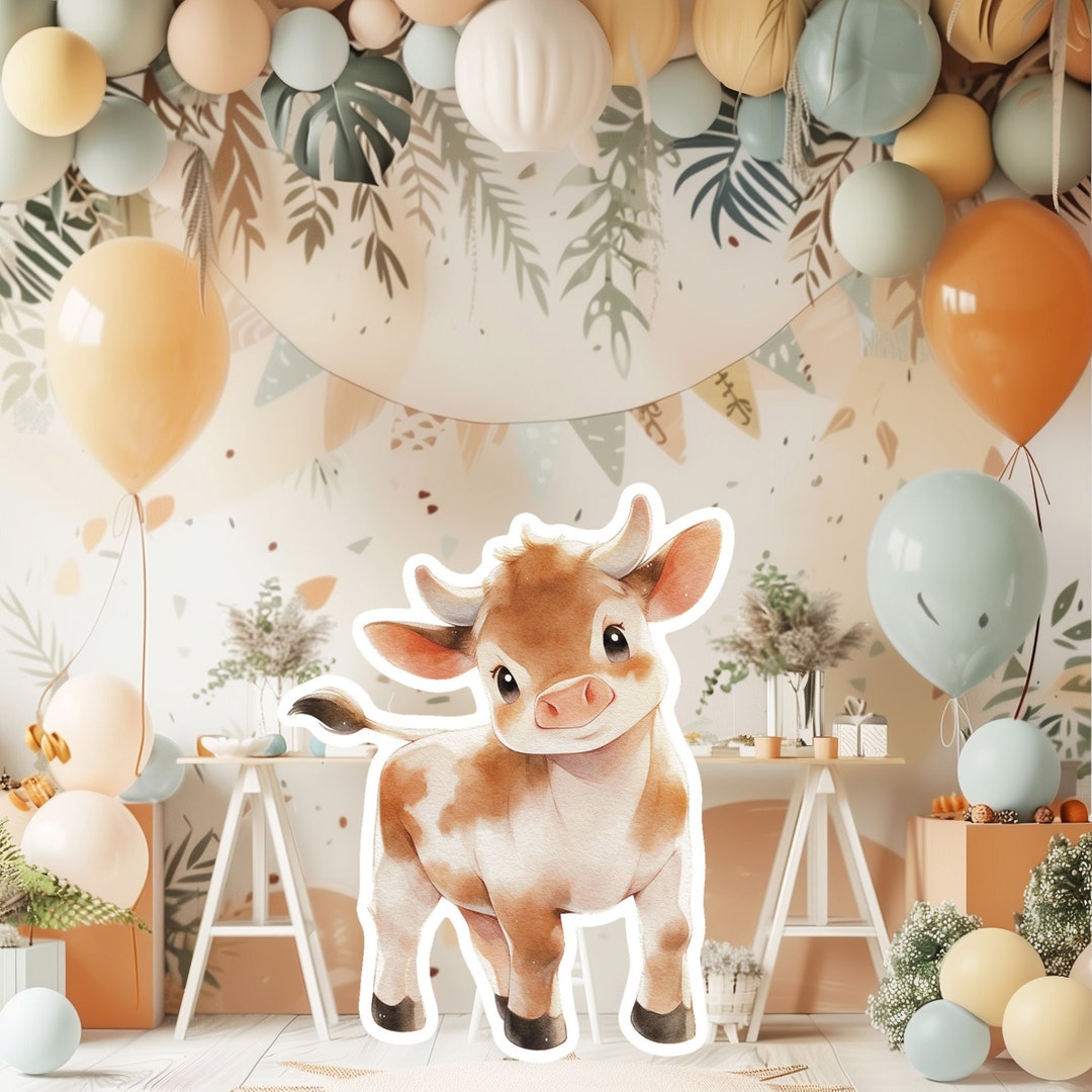 Cow Farm Baby Big Decor Cutout Party Props, Cute Cow Birthday Standee ...