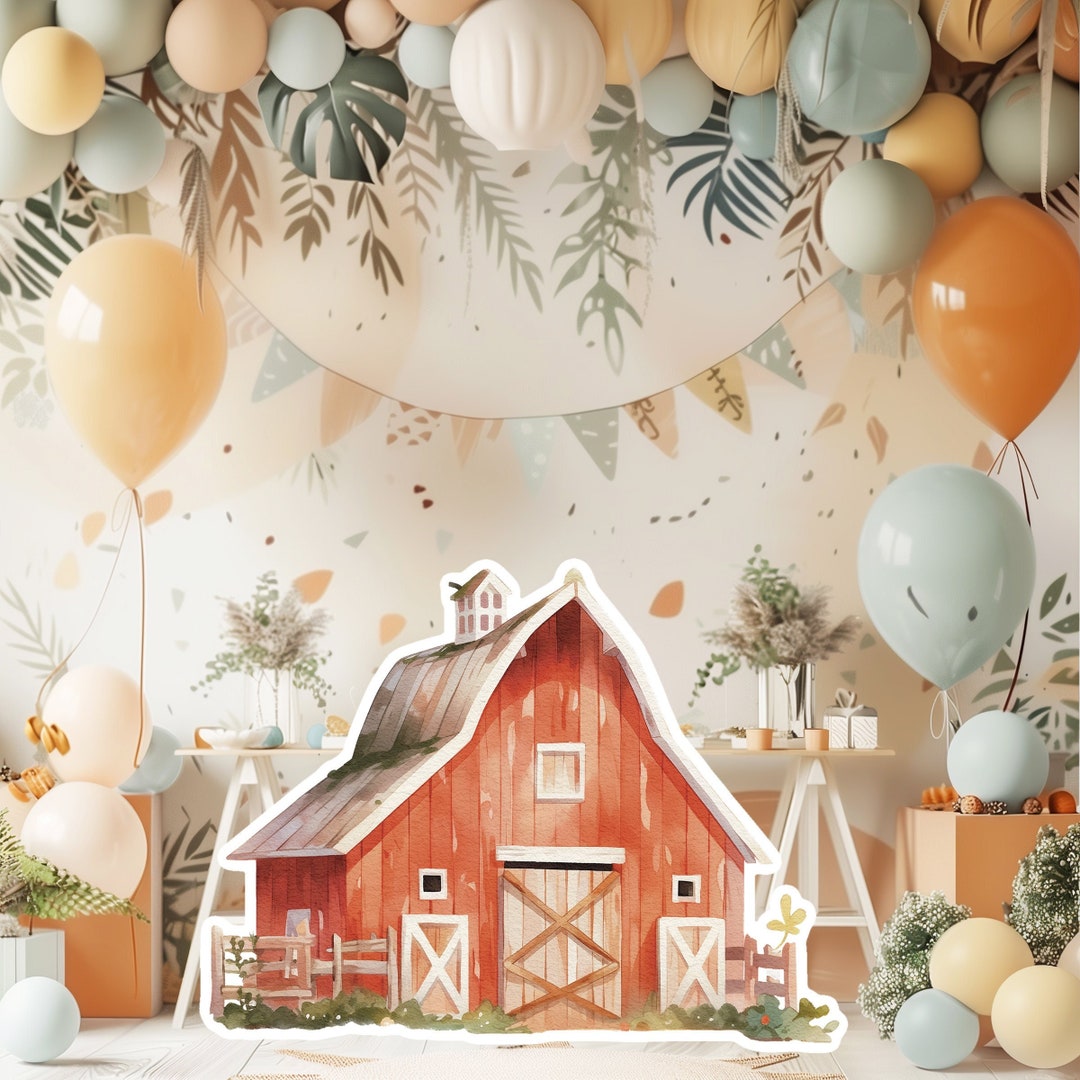Barn Baby Big Decor Cutout Party Props, Barn Arm Birthday Standee, Farm ...