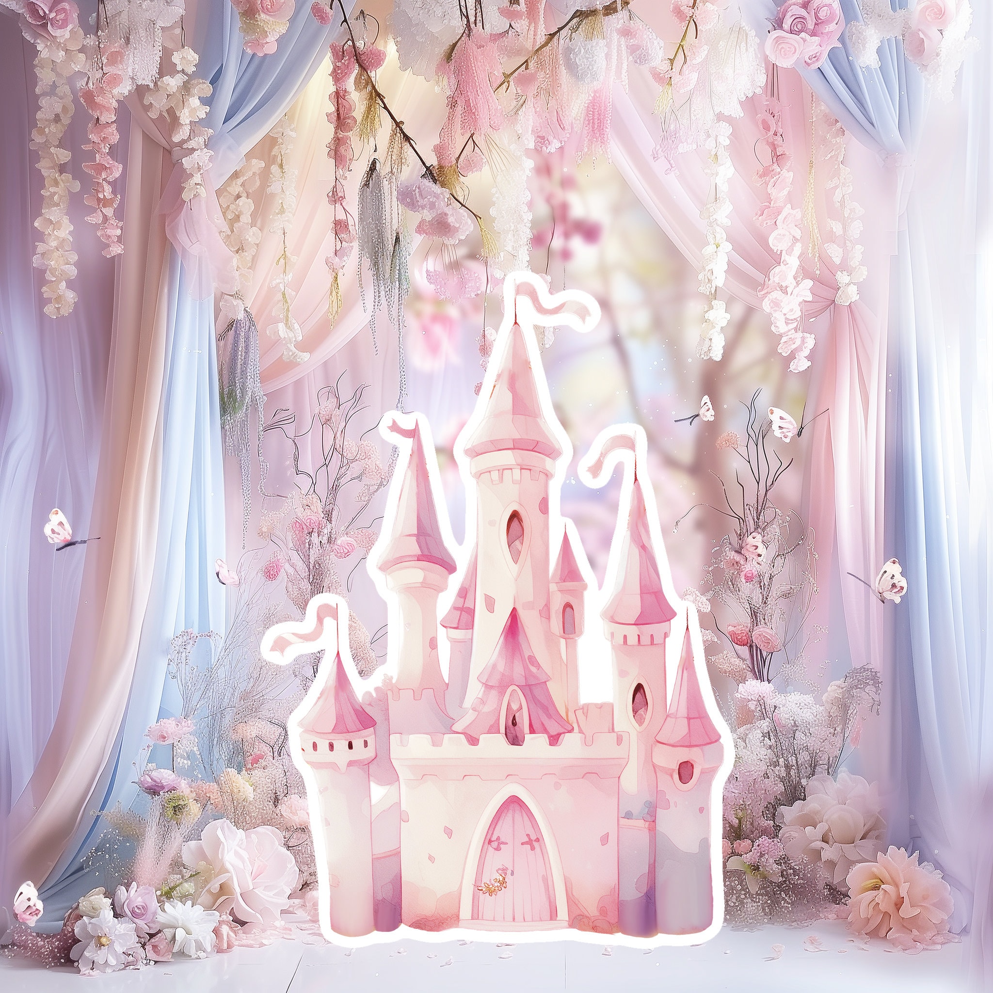 Princess Big Decor Cutout, Baby Girl Birthday Standee, Whimsical Floral ...