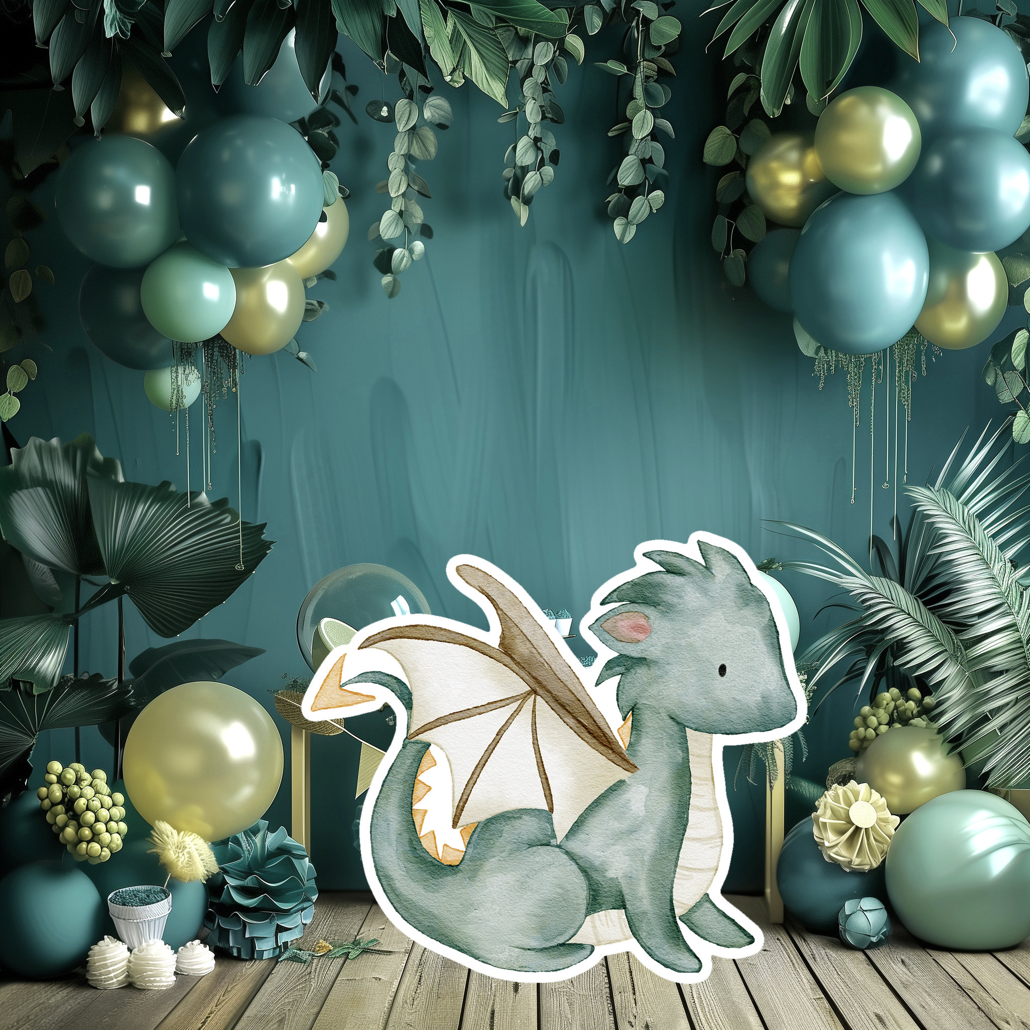 Dragon Big Decor Cutout, Baby Kid Birthday Standee, Whimsical Dragon ...