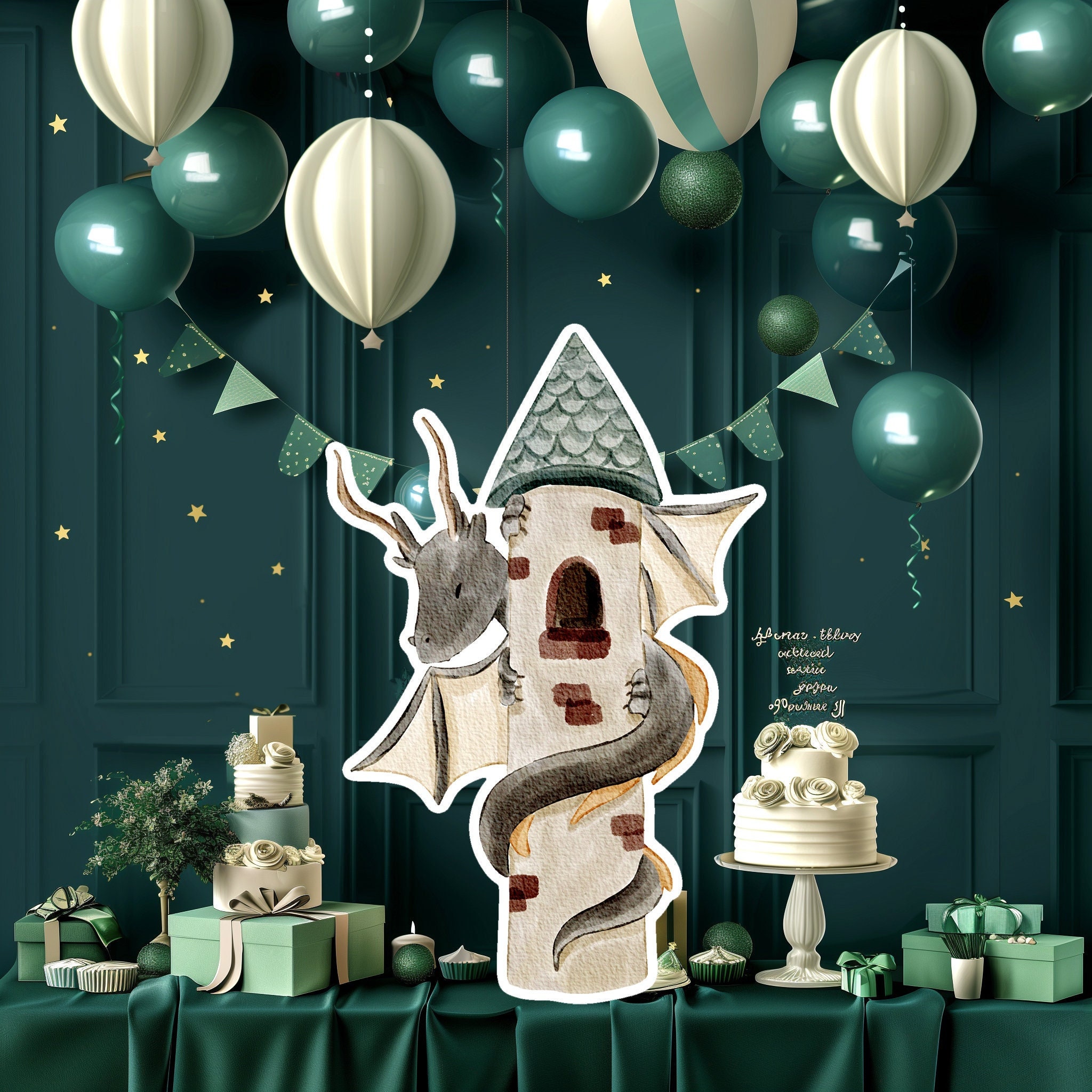 Dragon Big Decor Cutout, Baby Kid Birthday Standee, Whimsical Dragon ...