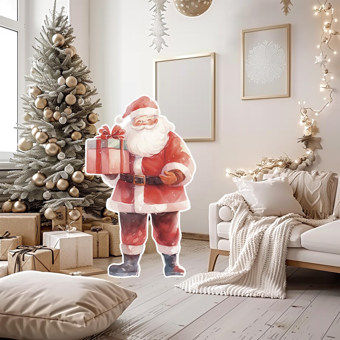 Christmas Santa Claus Big Decor Cutout Party Props, X-mas Holiday ...