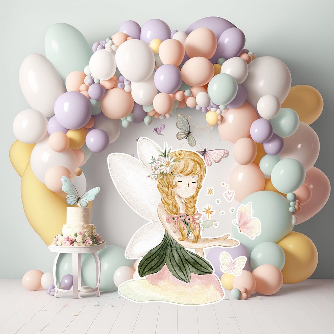 Fairy Big Decor Cutout, Fairy Birthday Standee, Whimsical Floral Fairy ...