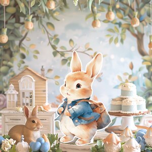 Peter Bunny Big Decor Cutout, Bunny Birthday Standee, Whimsical Peter ...
