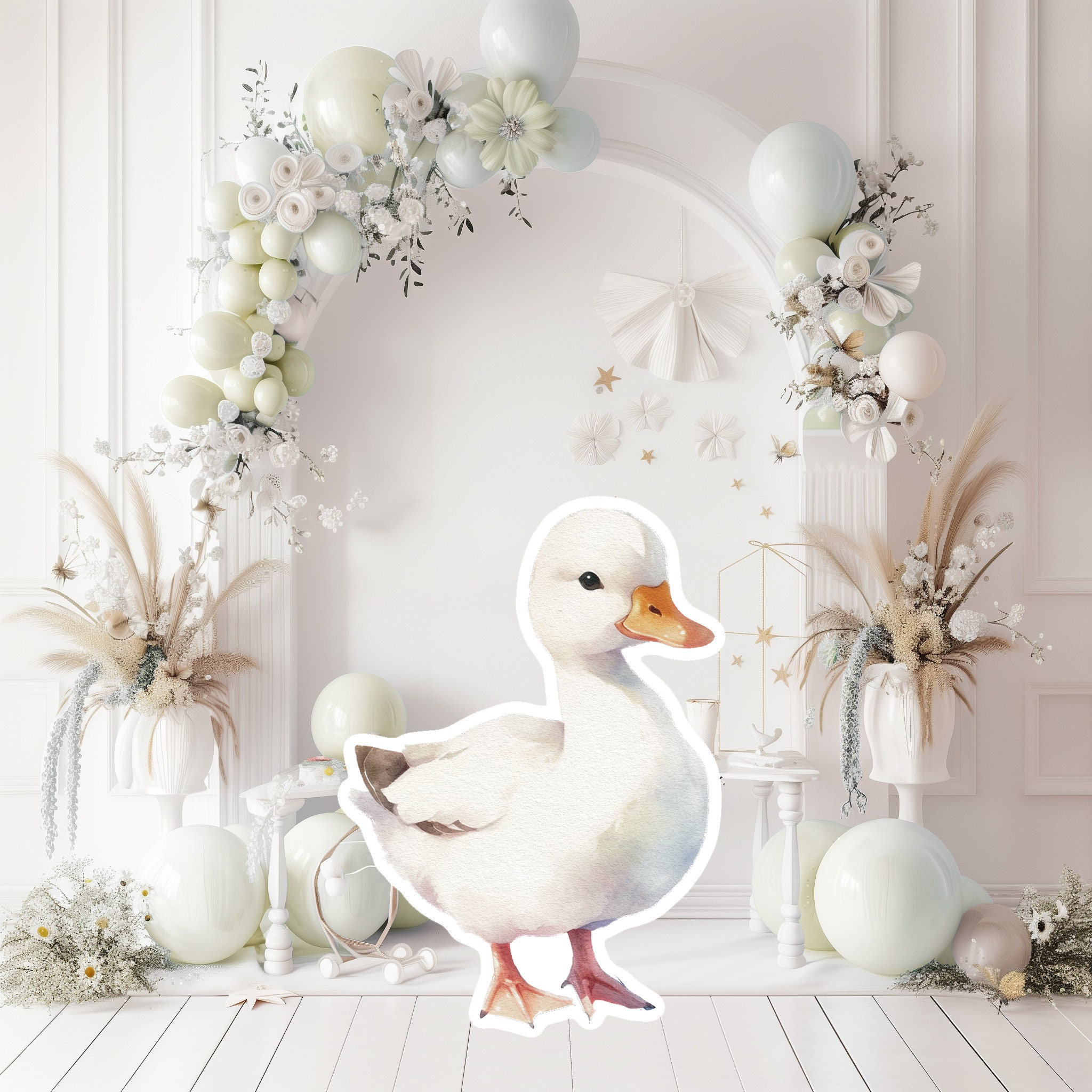 Farm Duck Baby Big Decor Cutout Party Props, Duck Birthday Standee ...