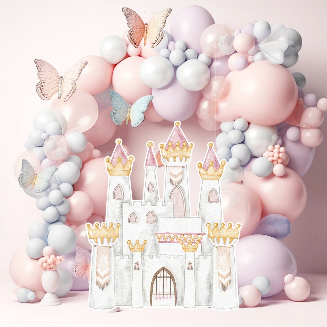 Princess Big Decor Cutout, Baby Girl Birthday Standee, Whimsical Floral ...