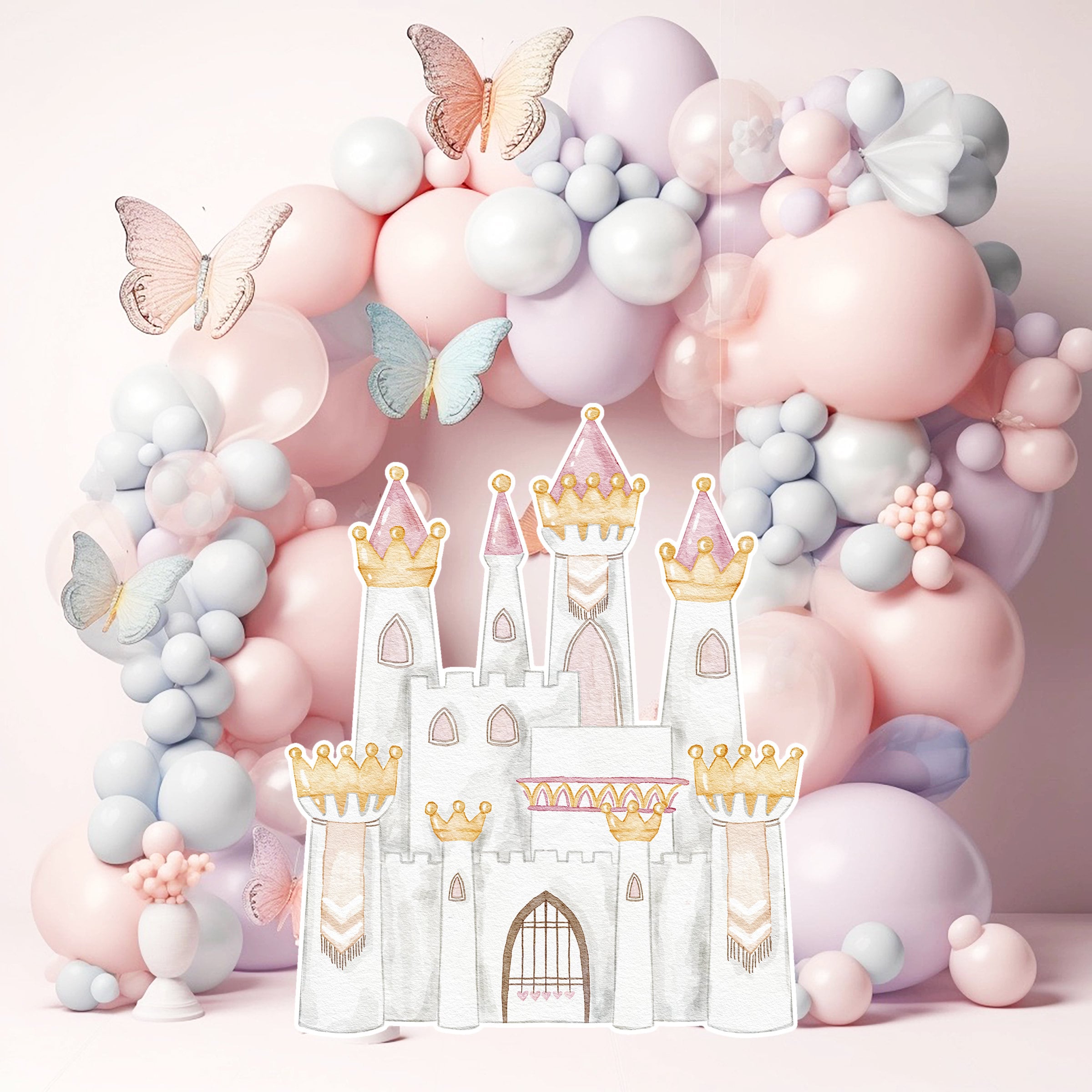 Princess Big Decor Cutout, Baby Girl Birthday Standee, Whimsical Floral ...