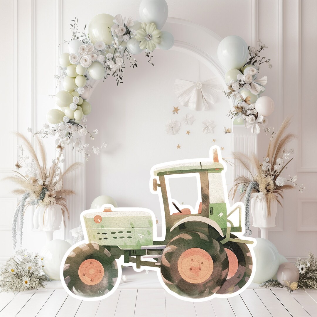 Tractor Baby Big Decor Cutout Party Props, Farm Birthday Standee ...