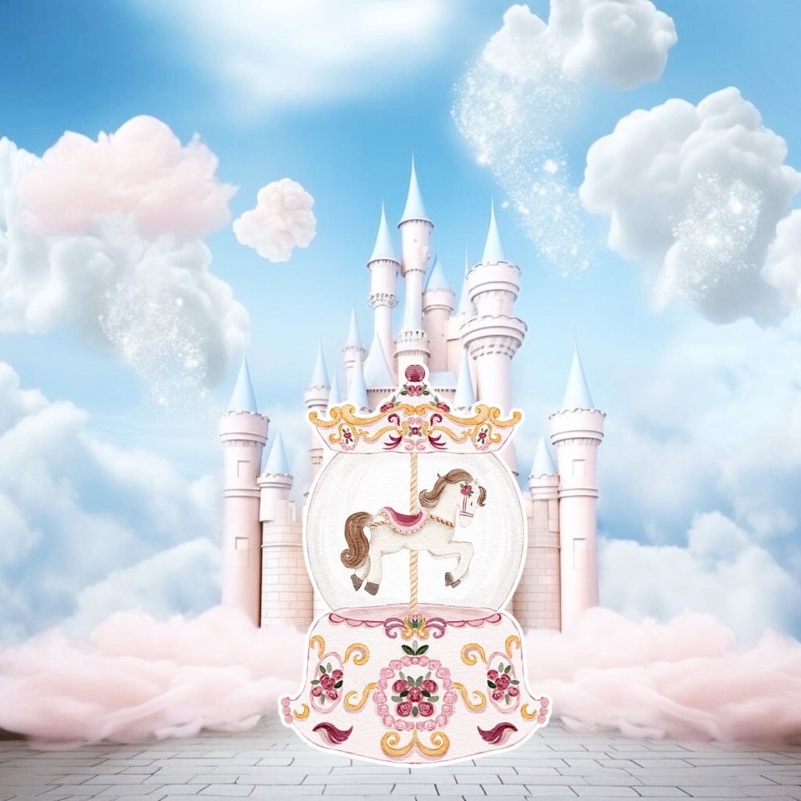 Princess Big Decor Cutout, Baby Girl Birthday Standee, Whimsical Floral ...