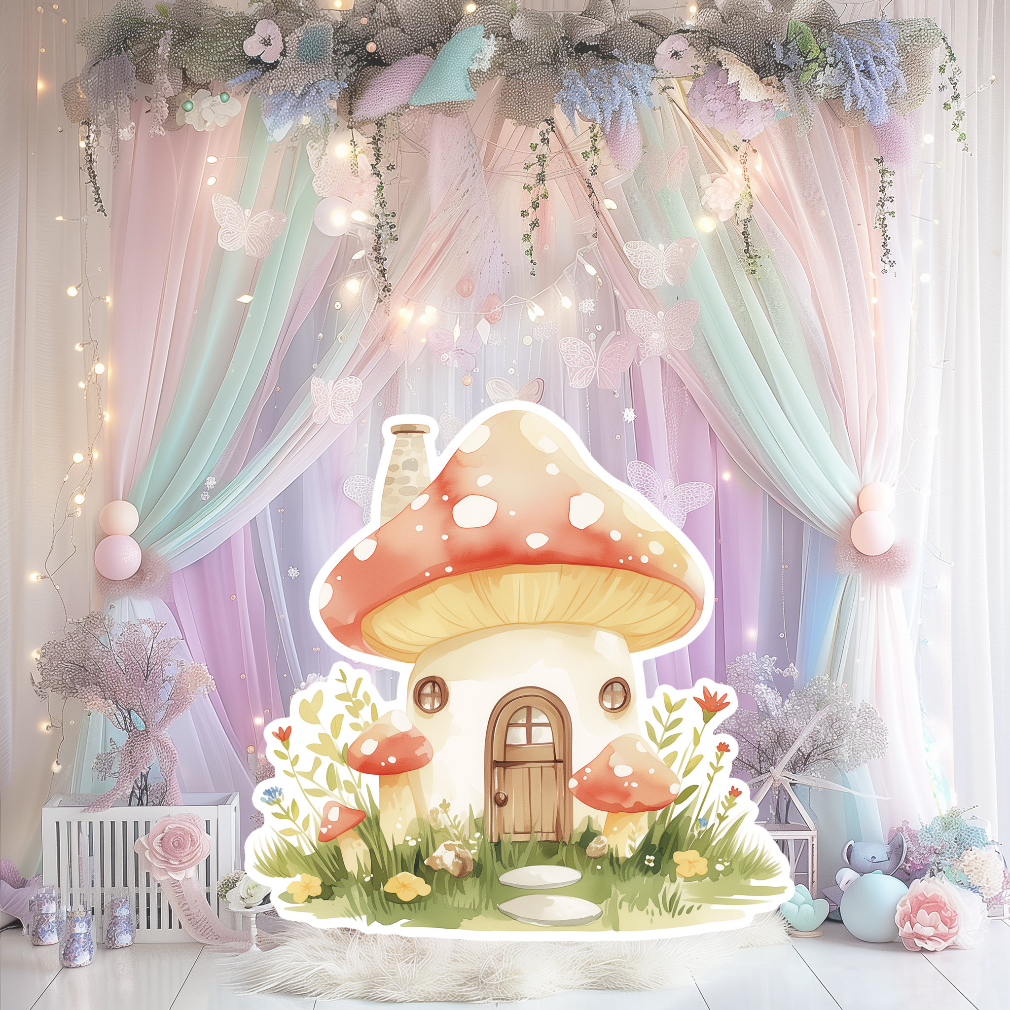 Fairy Big Decor Cutout, Fairy Birthday Standee, Whimsical Floral Fairy ...