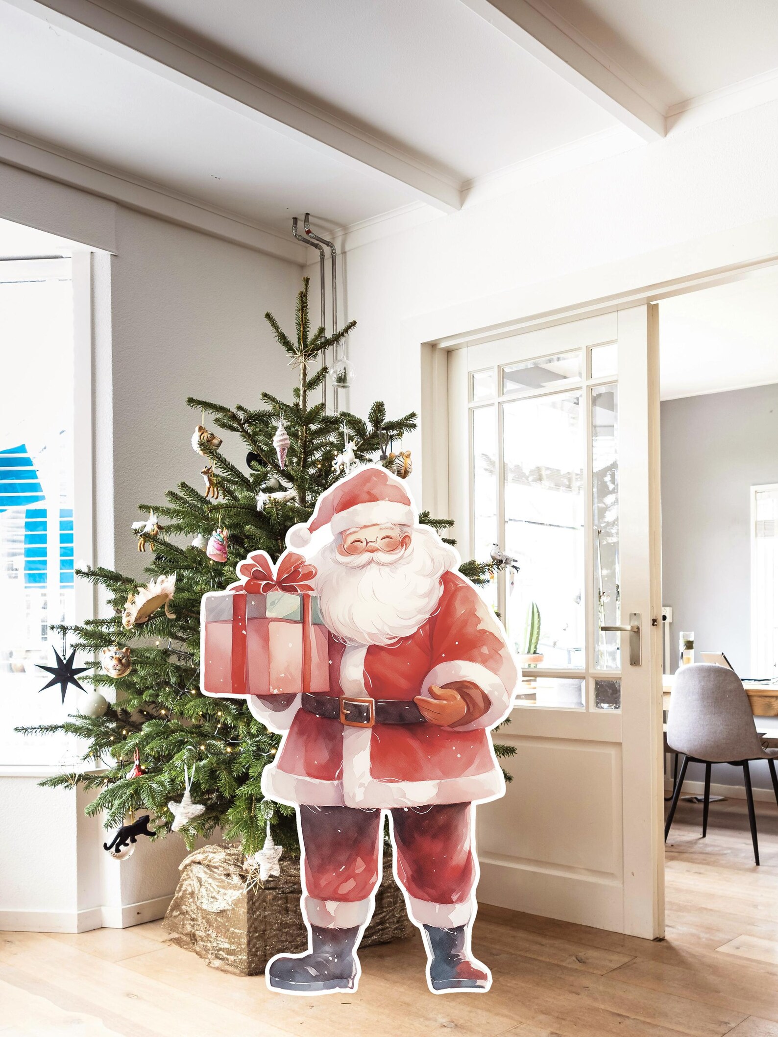 Christmas Santa Claus Big Decor Cutout Party Props, X-mas Holiday ...