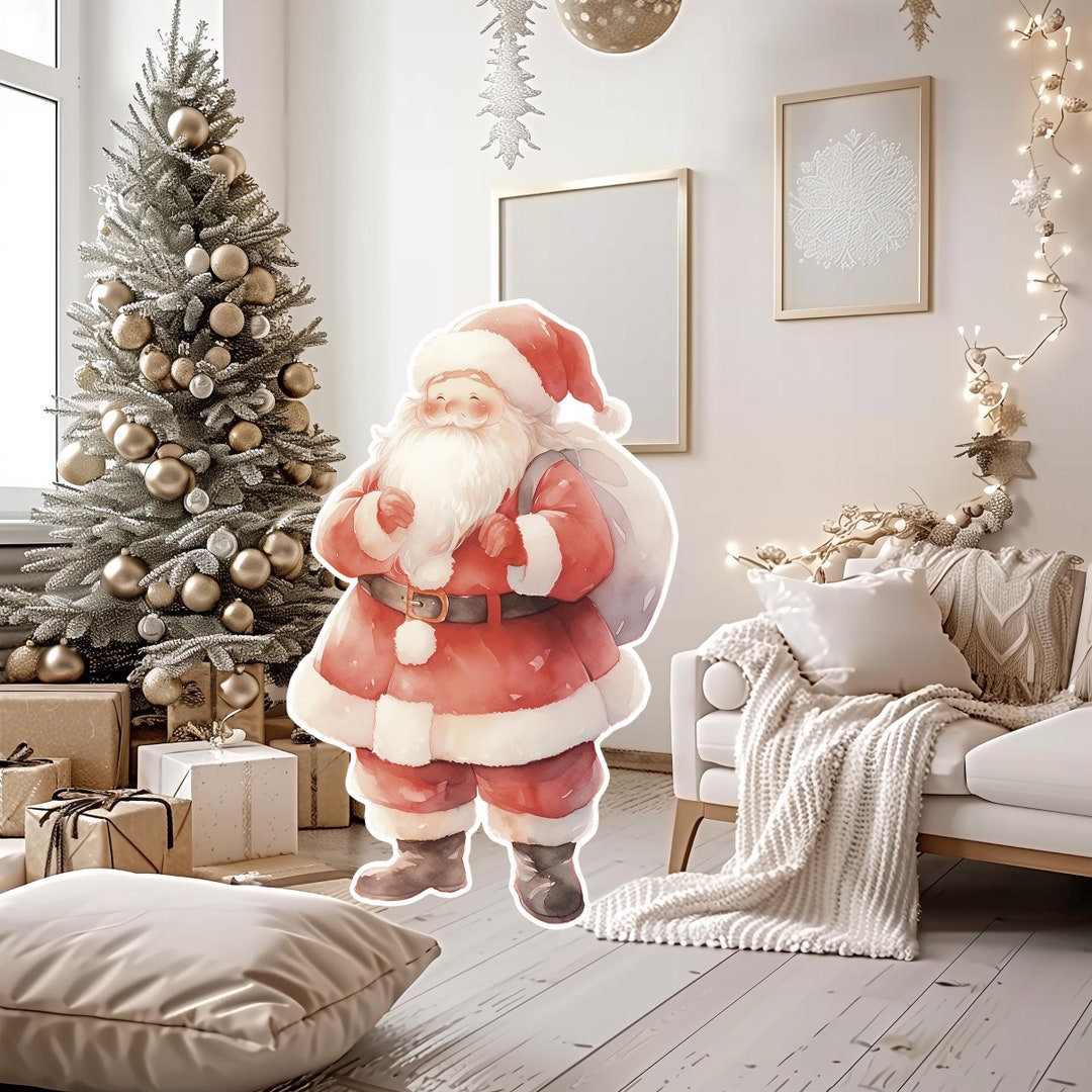 Christmas Santa Claus Big Decor Cutout Party Props, X-mas Holiday ...