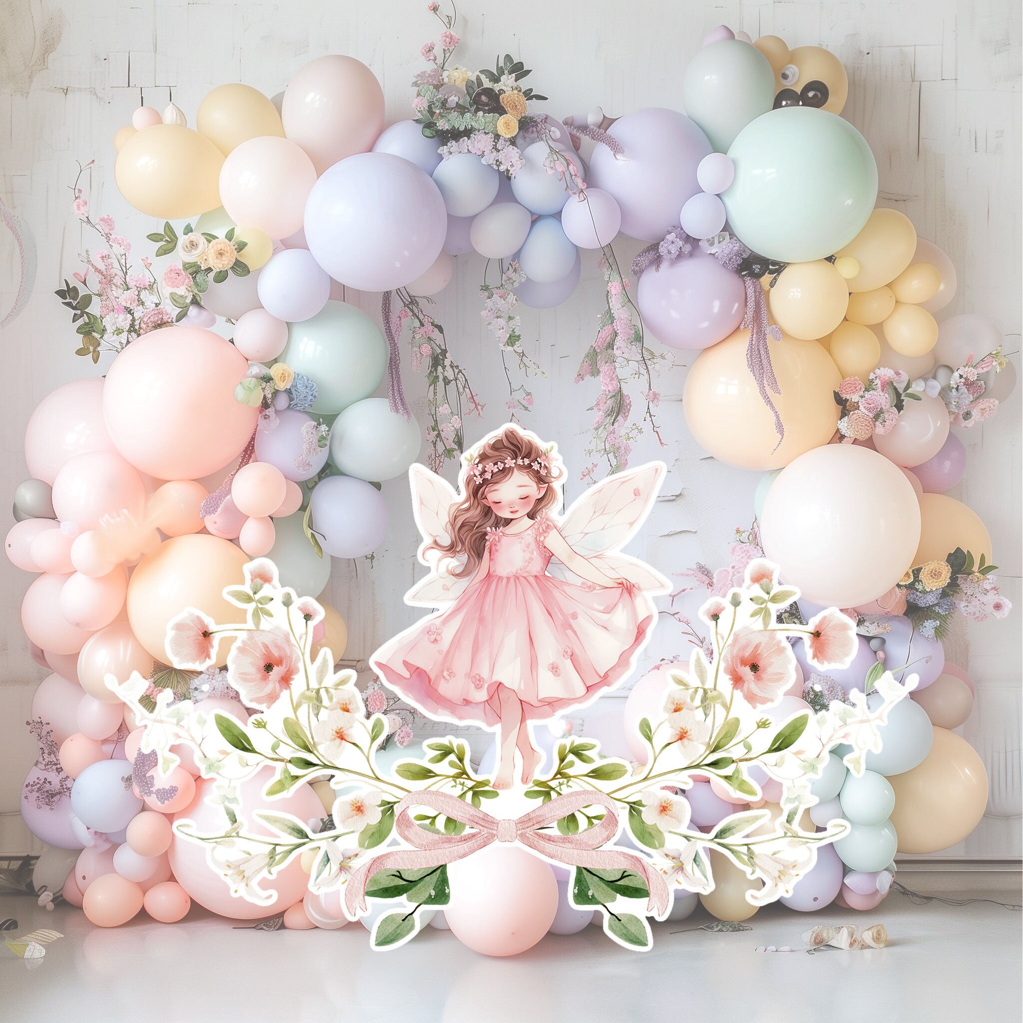 Fairy Big Decor Cutout, Fairy Birthday Standee, Whimsical Floral Fairy ...