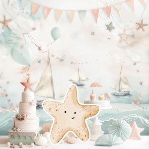 STARFISH Baby Big Decor Cutout Party Props, Cute STARFISH Birthday ...