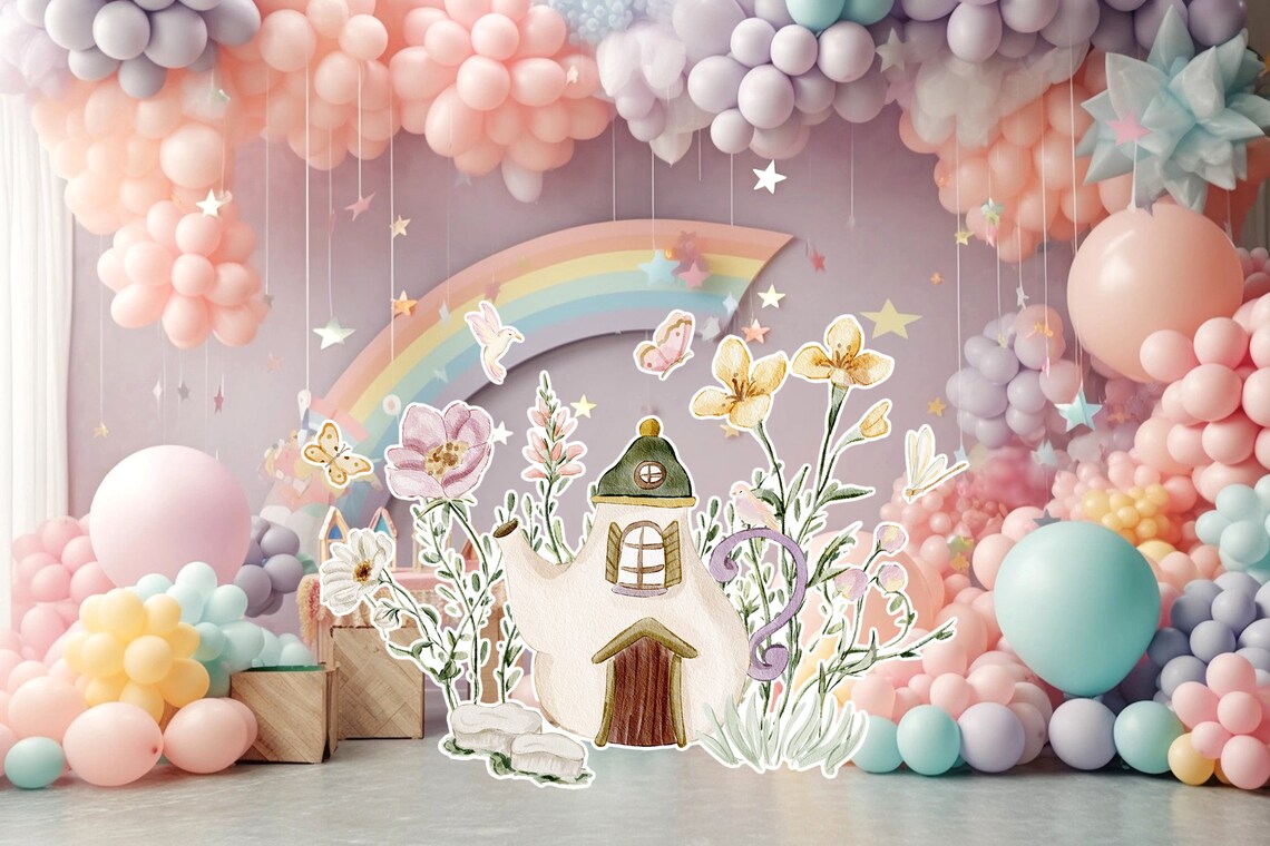 Fairy Big Decor Cutout, Fairy Birthday Standee, Whimsical Floral Fairy ...
