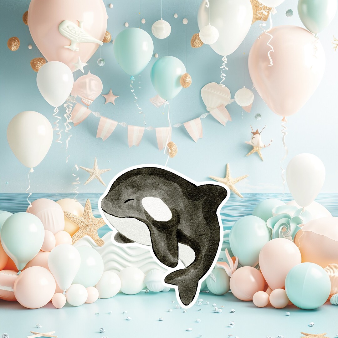 ORCA Baby Big Decor Cutout Party Props, Cute ORCA Birthday Standee ...