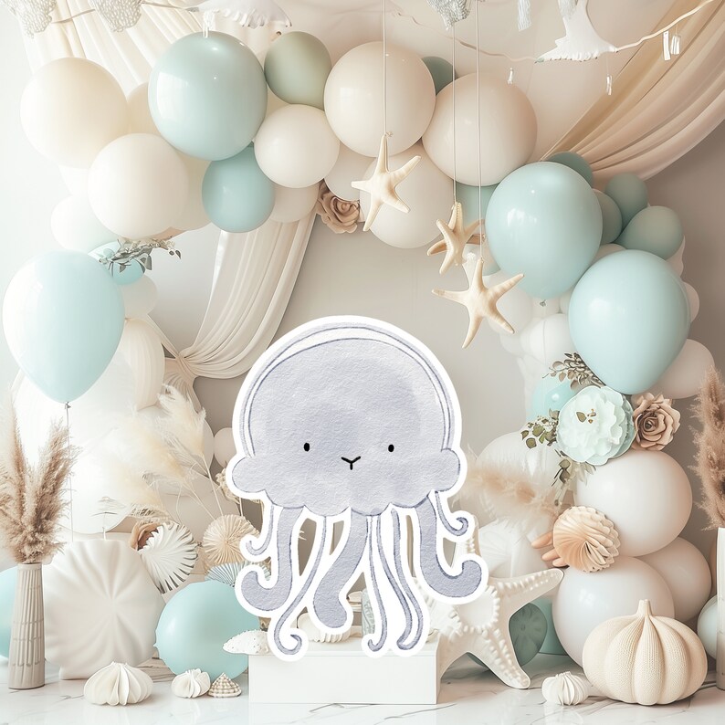 JELLYFISH Baby Big Decor Cutout Party Props, Cute JELLYFISH Birthday ...