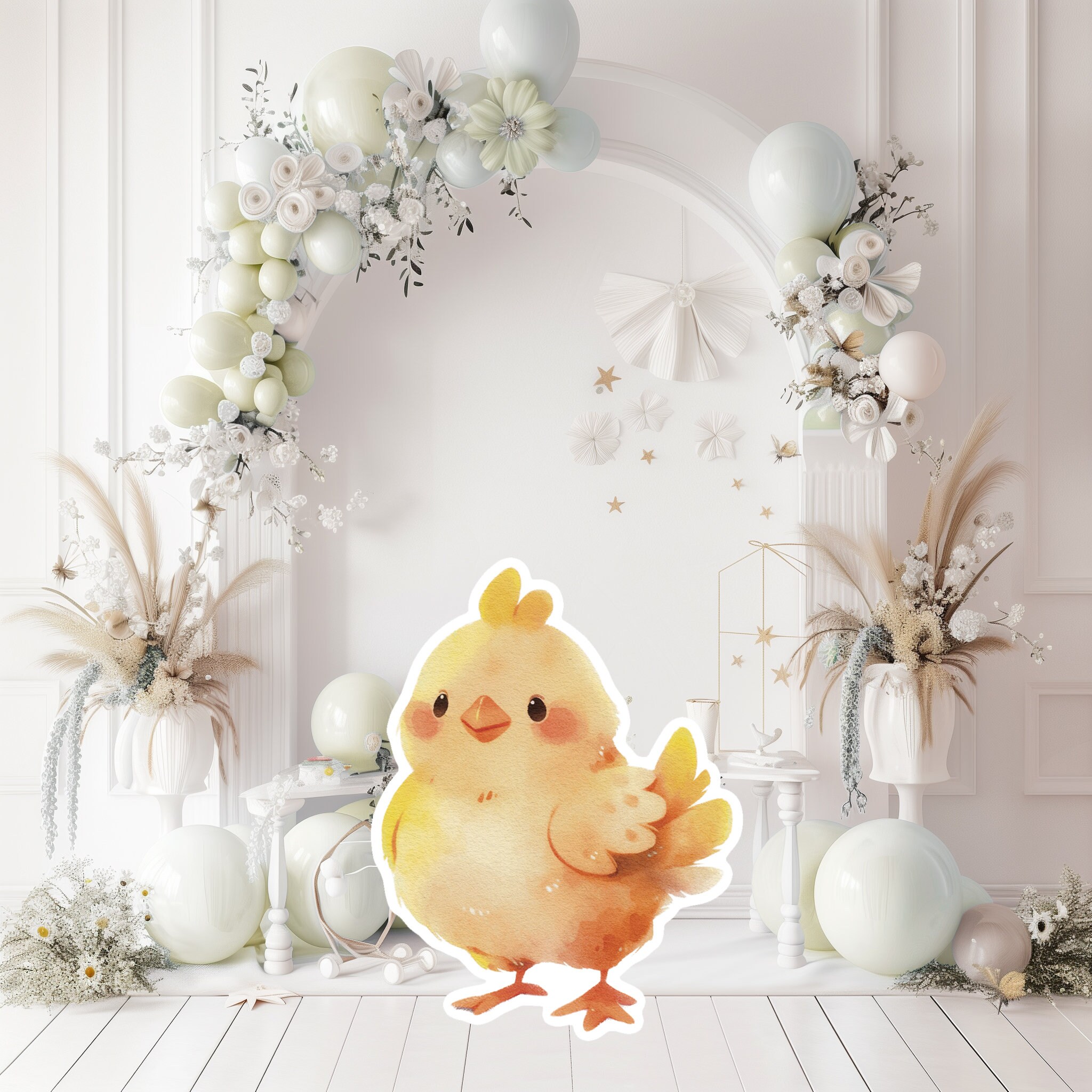 Chicken Farm Baby Big Decor Cutout Party Props, Chick Birthday Standee ...