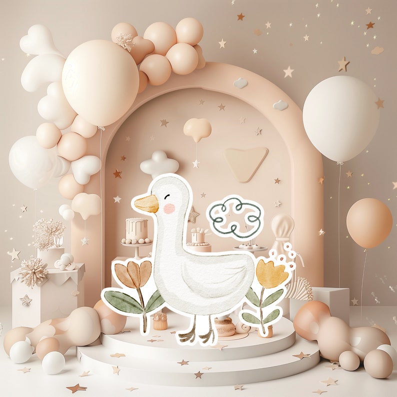Boho Baby Big Decor Cutout Party Props, Cute Goose Birthday Standee ...