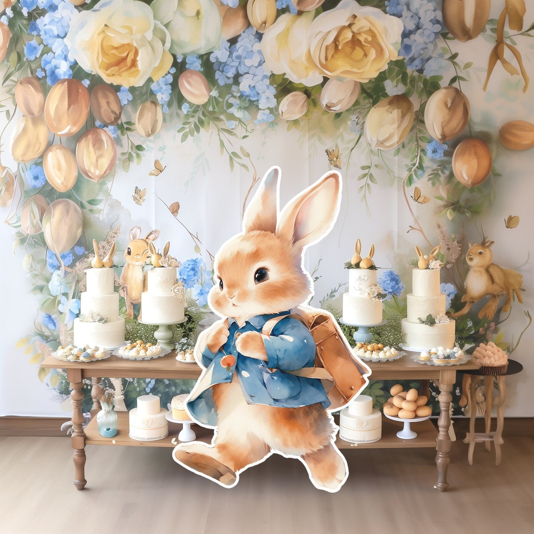 Peter Bunny Big Decor Cutout, Bunny Birthday Standee, Whimsical Peter ...