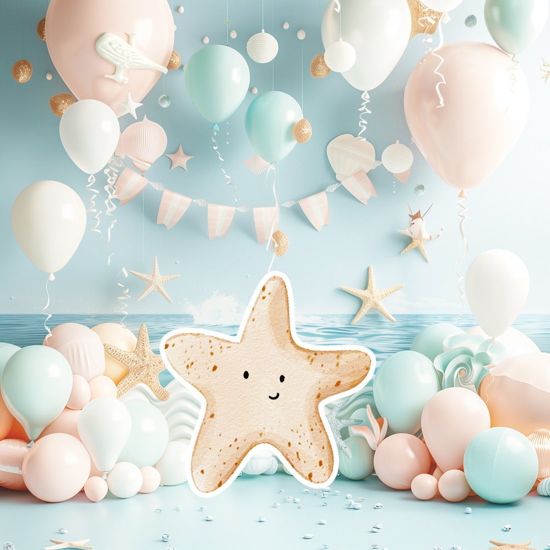 STARFISH Baby Big Decor Cutout Party Props, Cute STARFISH Birthday ...