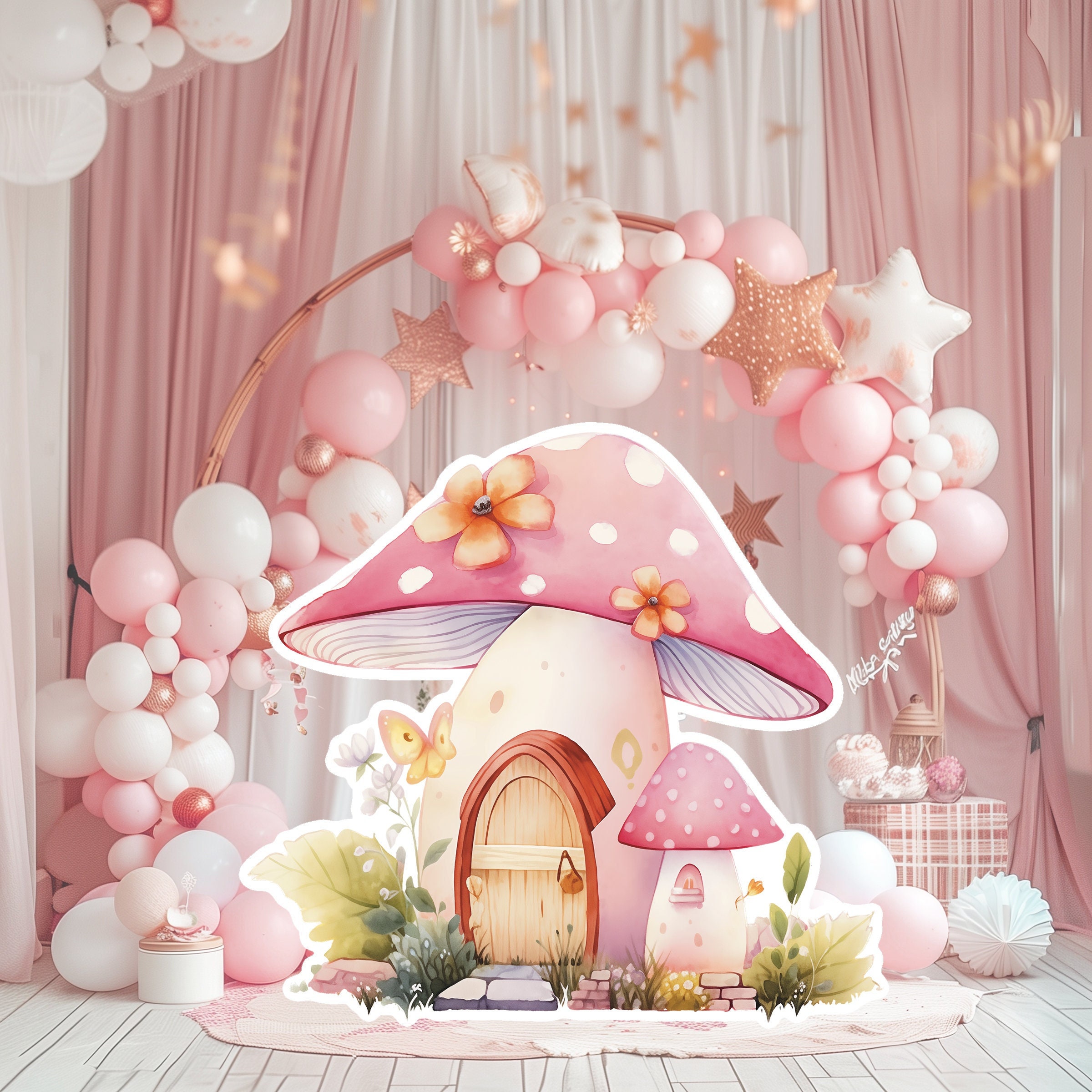 Fairy Big Decor Cutout, Fairy Birthday Standee, Whimsical Floral Fairy ...