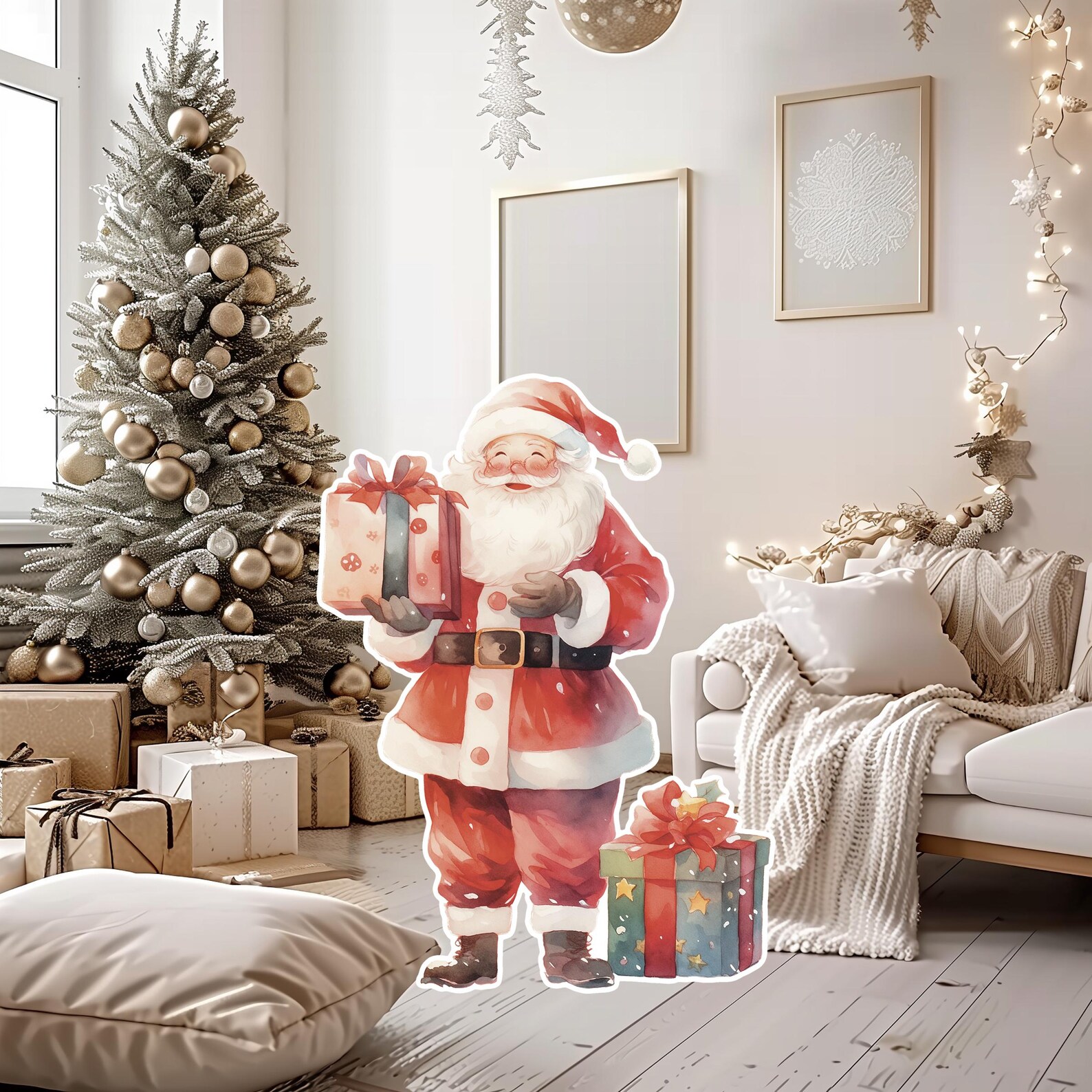 Christmas Santa Claus Big Decor Cutout Party Props, X-mas Holiday ...