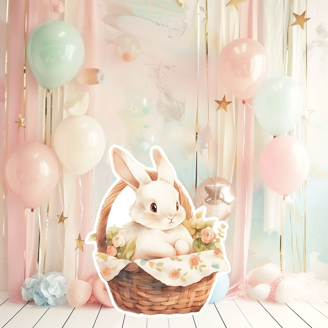 Bunny Baby Big Decor Cutout Party Props, Cute Rabbit Birthday Standee ...
