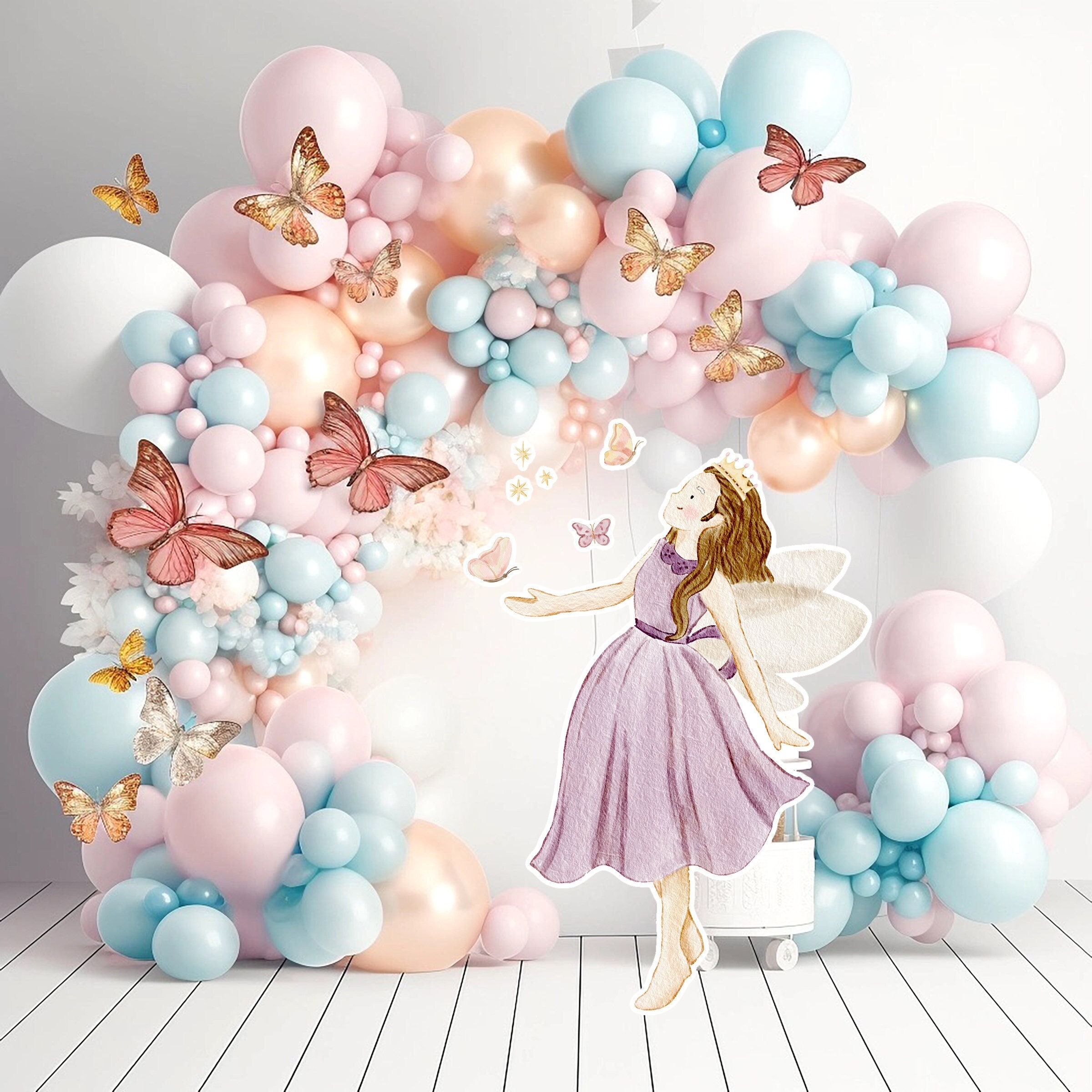 Fairy Big Decor Cutout, Fairy Birthday Standee, Whimsical Floral Fairy ...