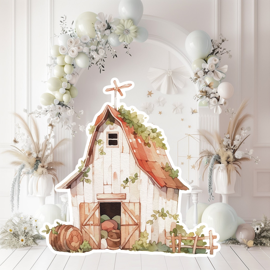 Barn Baby Big Decor Cutout Party Props, Barn Arm Birthday Standee, Farm ...