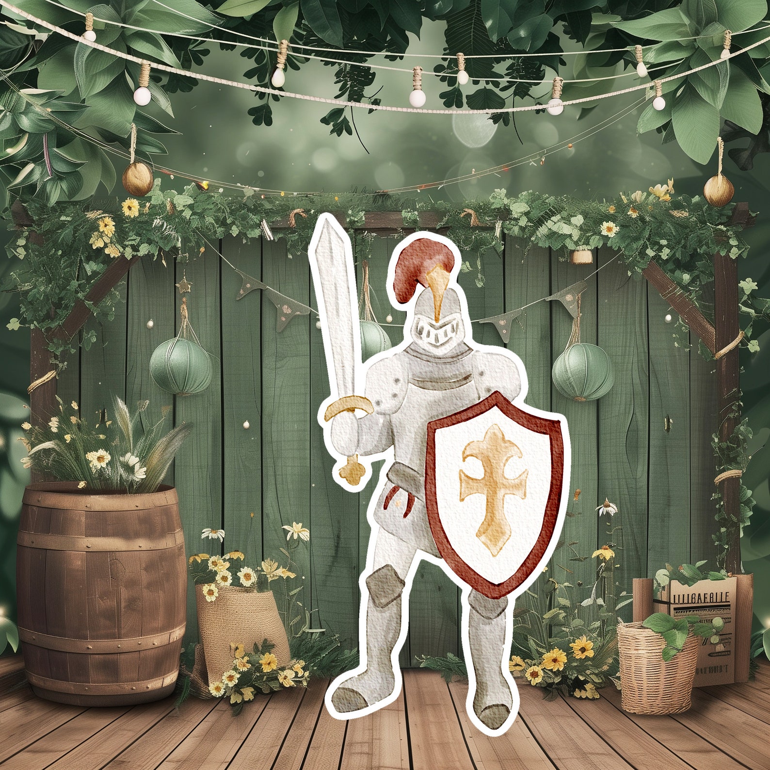 Knight Big Decor Cutout Party Props, Baby Tale Birthday Standee ...