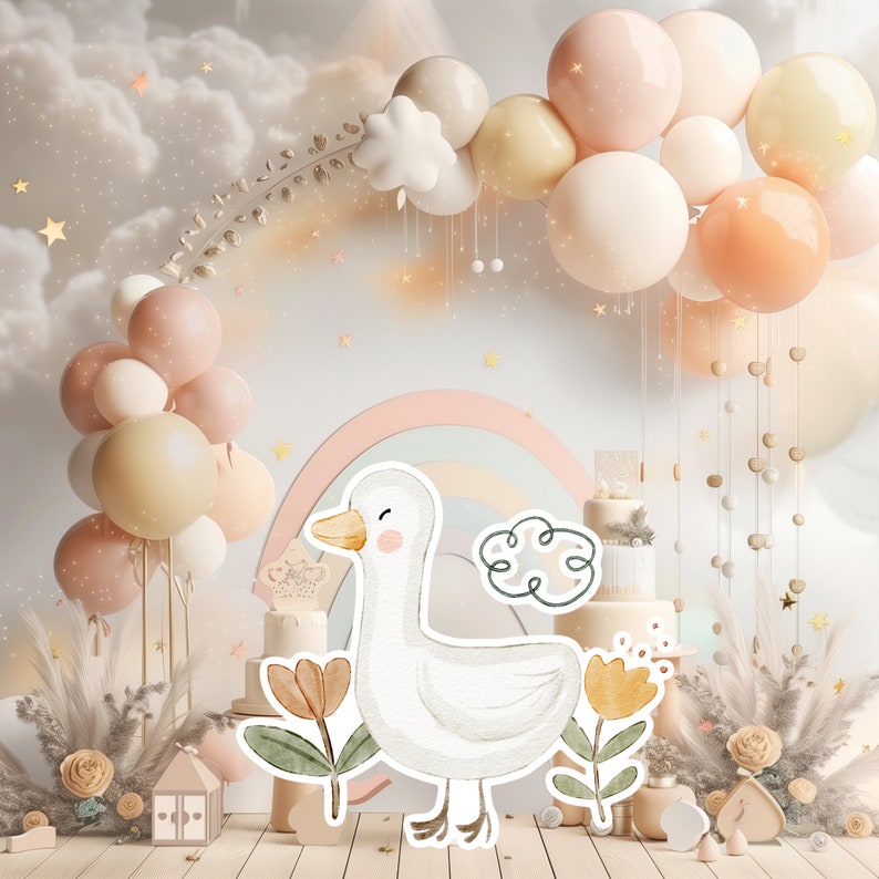 Boho Baby Big Decor Cutout Party Props, Cute Goose Birthday Standee ...