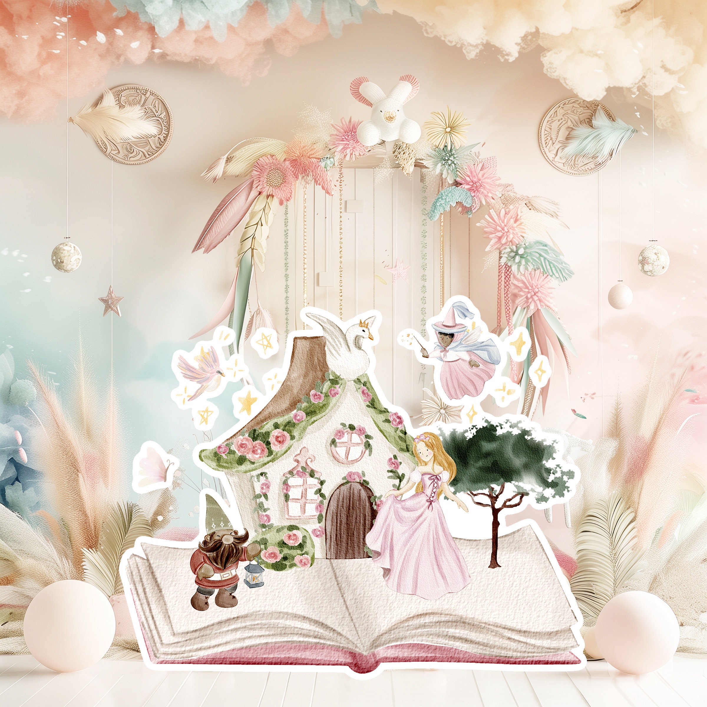 Princess Big Decor Cutout Party Props, Baby Birthday Standee, Adorable ...