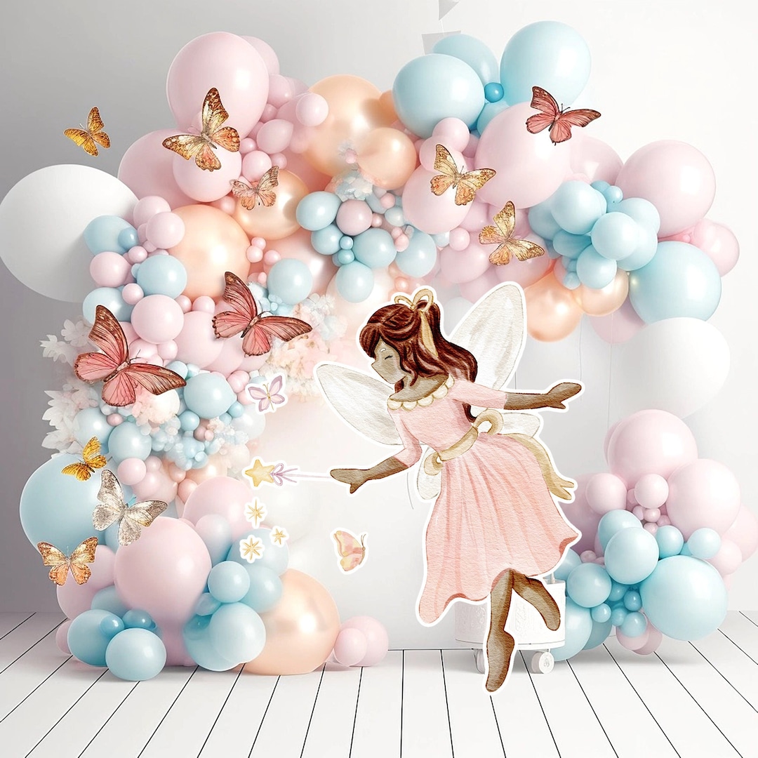 Fairy Big Decor Cutout, Fairy Birthday Standee, Whimsical Floral Fairy ...