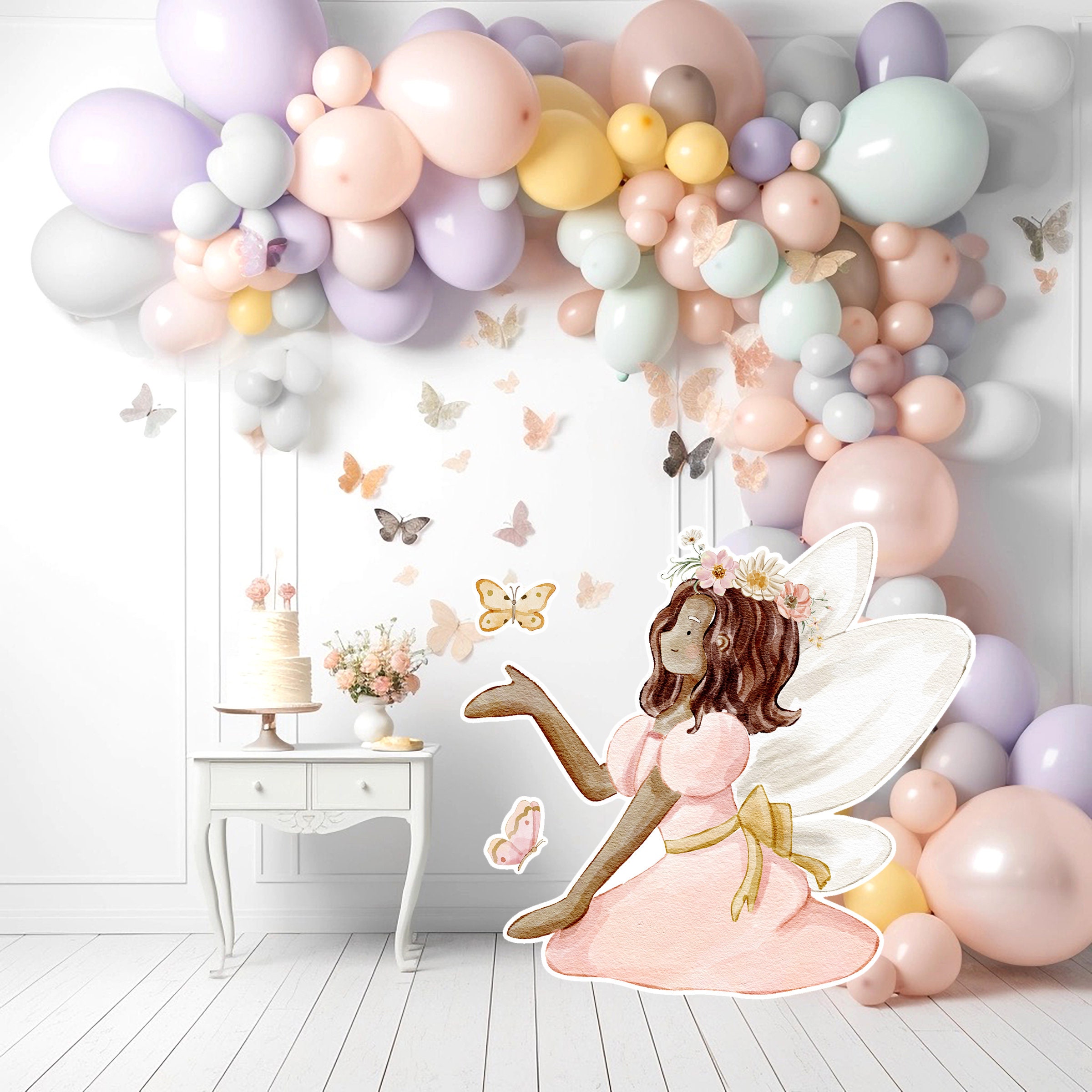 Fairy Big Decor Cutout, Fairy Birthday Standee, Whimsical Floral Fairy ...